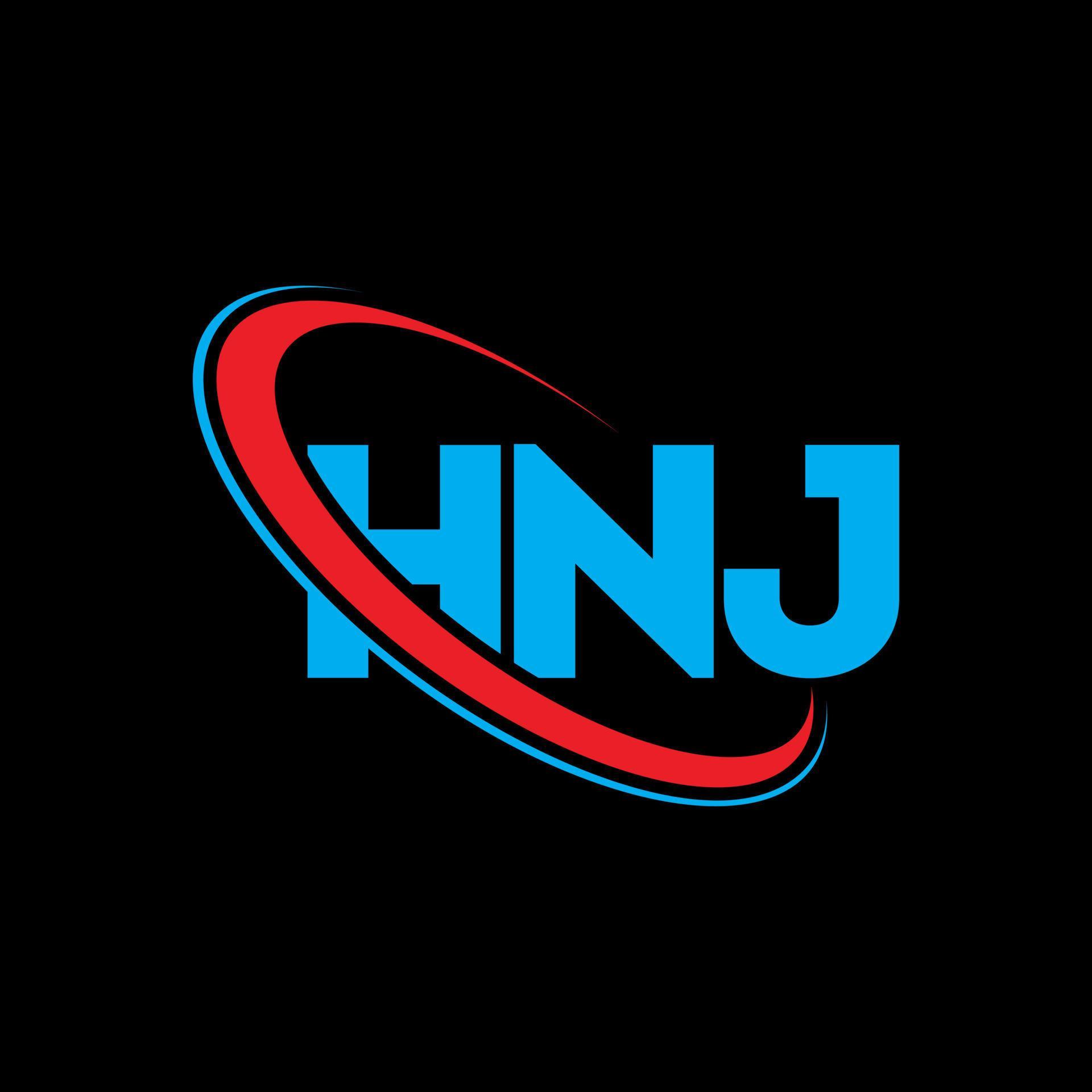 HNJ logo. HNJ letter. HNJ letter logo design. Initials HNJ logo linked with circle and uppercase ...