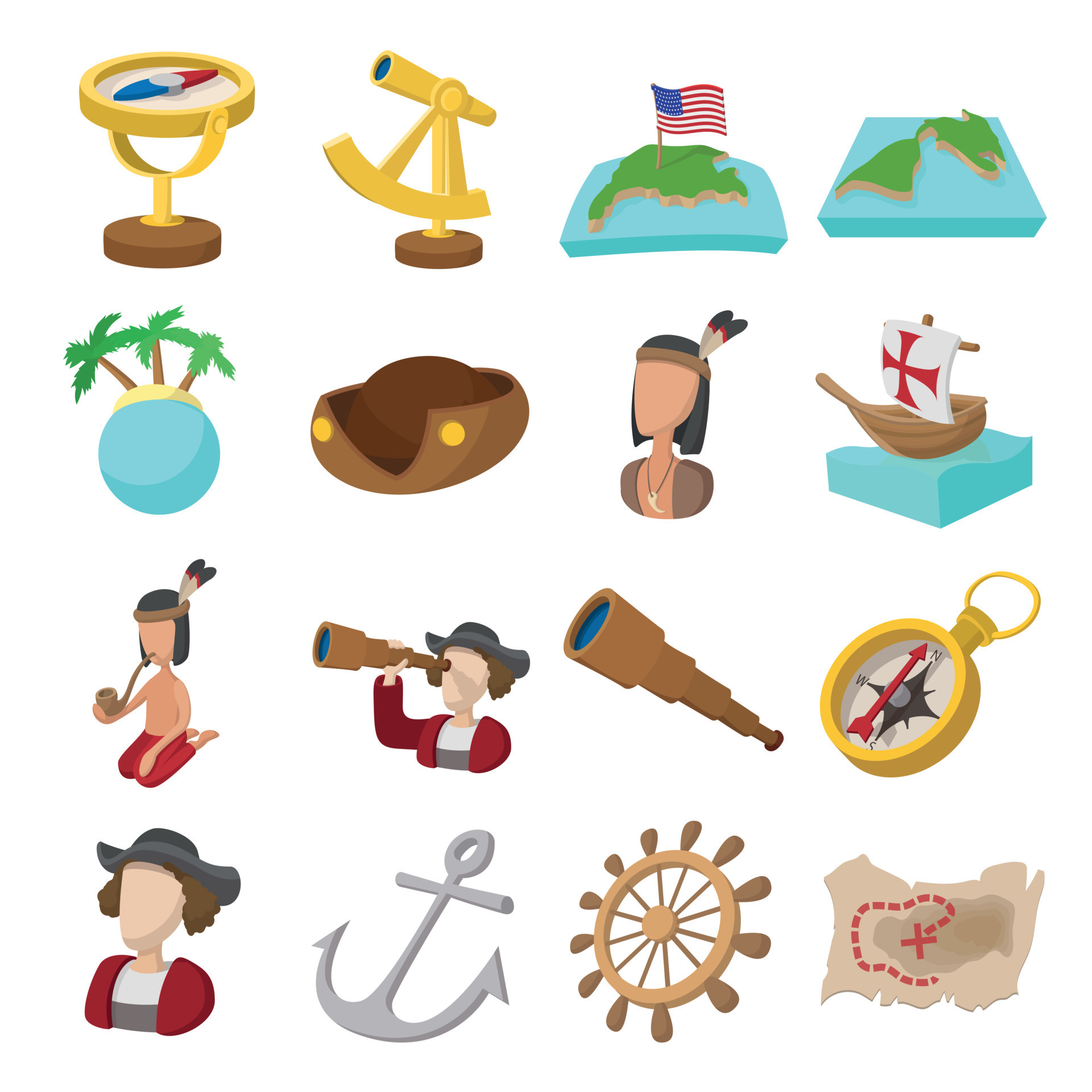 Happy Columbus Day icons 9032116 Vector Art at Vecteezy