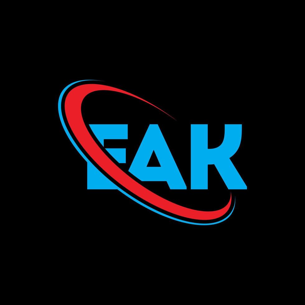 EAK logo. EAK letter. EAK letter logo design. Initials EAK logo linked with circle and uppercase ...