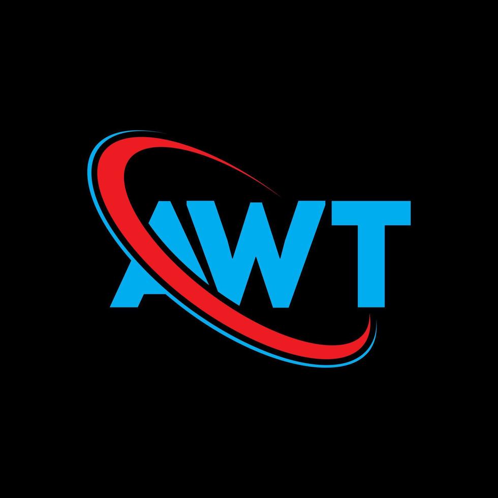 logotipo completo. letra awt. diseño de logotipo de letra awt. logotipo de iniciales awt ...