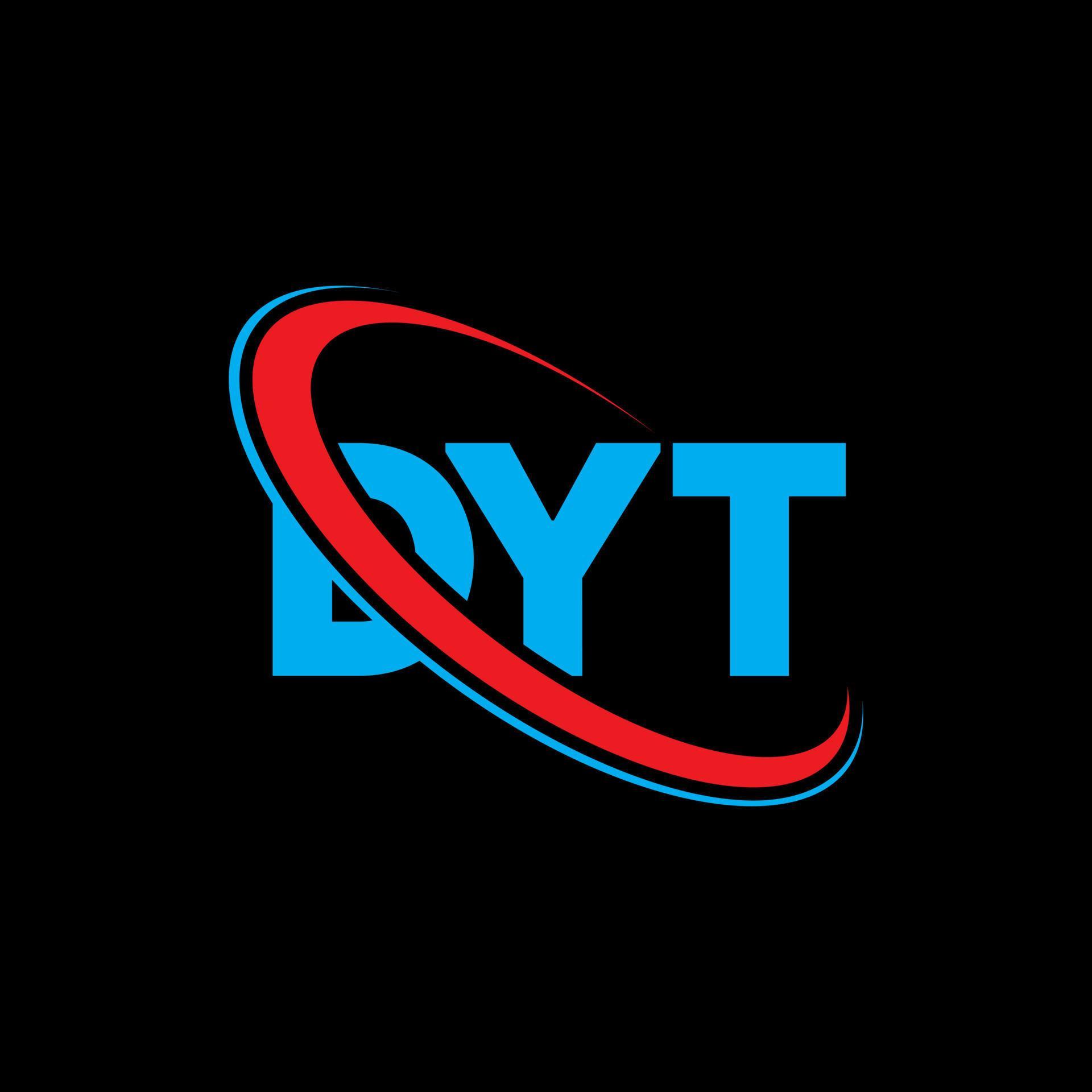 DYT logo. DYT letter. DYT letter logo design. Initials DYT logo linked with circle and uppercase ...