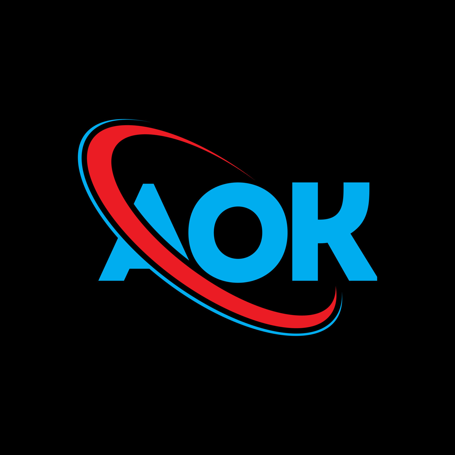 logotipo de aok. bien carta. diseño del logotipo de la letra aok. logotipo de las iniciales aok ...