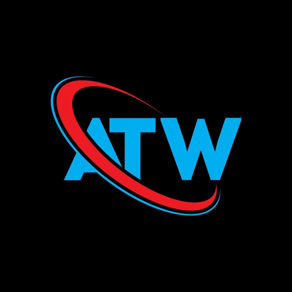 logotipo de atw. atw carta. diseño del logotipo de la letra atw. logotipo de iniciales atw ...