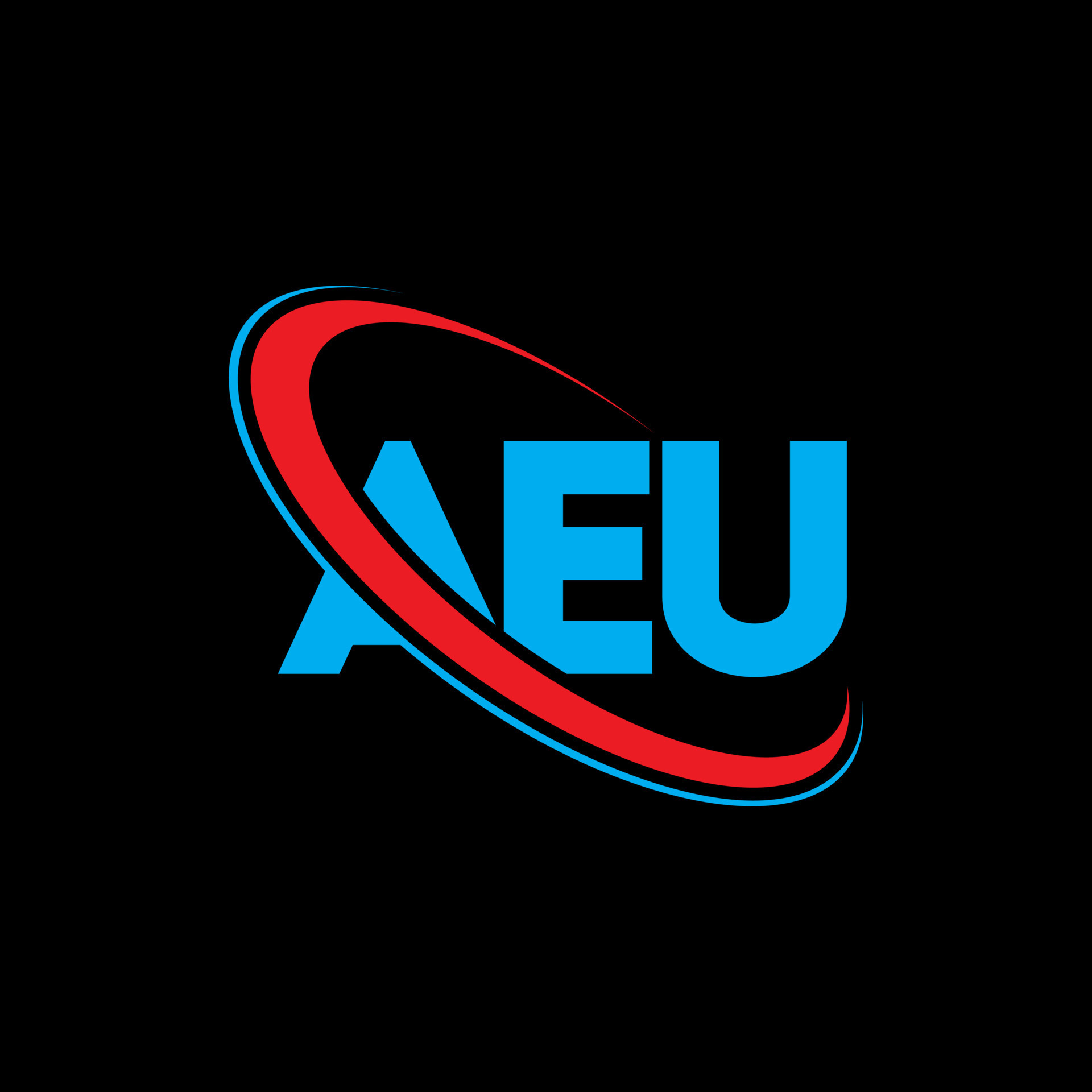 logotipo de la aeu. carta aeu. diseño del logotipo de la letra aeu. logotipo de iniciales aeu ...