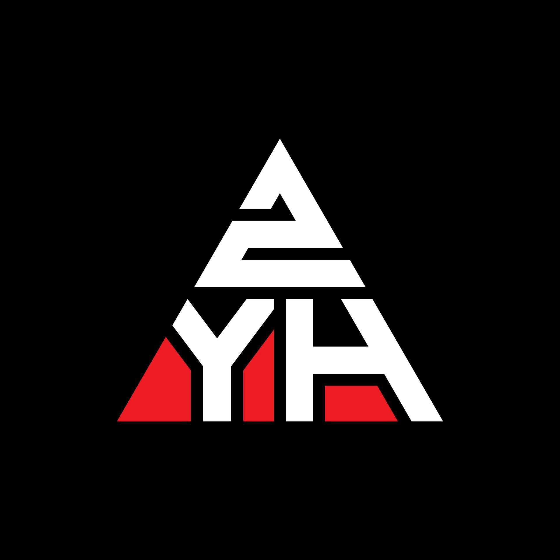 diseño de logotipo de letra de triángulo zyh con forma de triángulo. monograma de diseño del ...