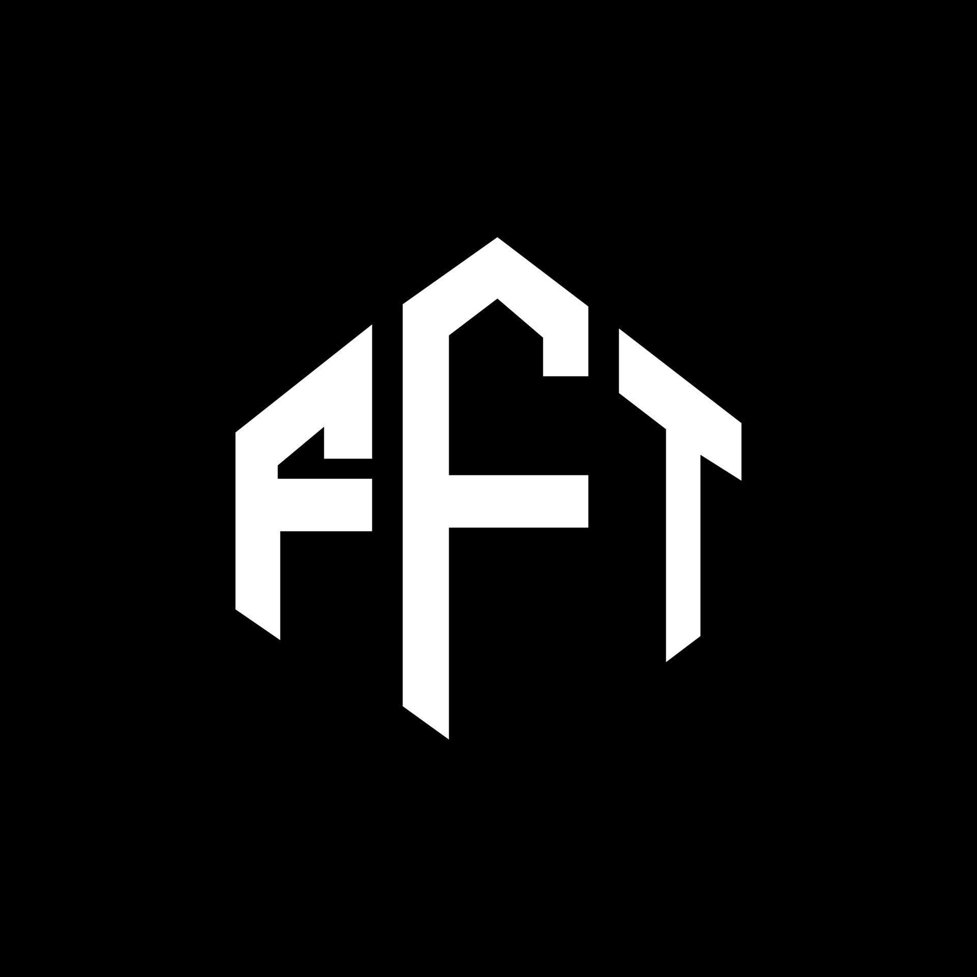 diseño de logotipo de letra fft con forma de polígono. diseño de logotipo en forma de cubo y ...