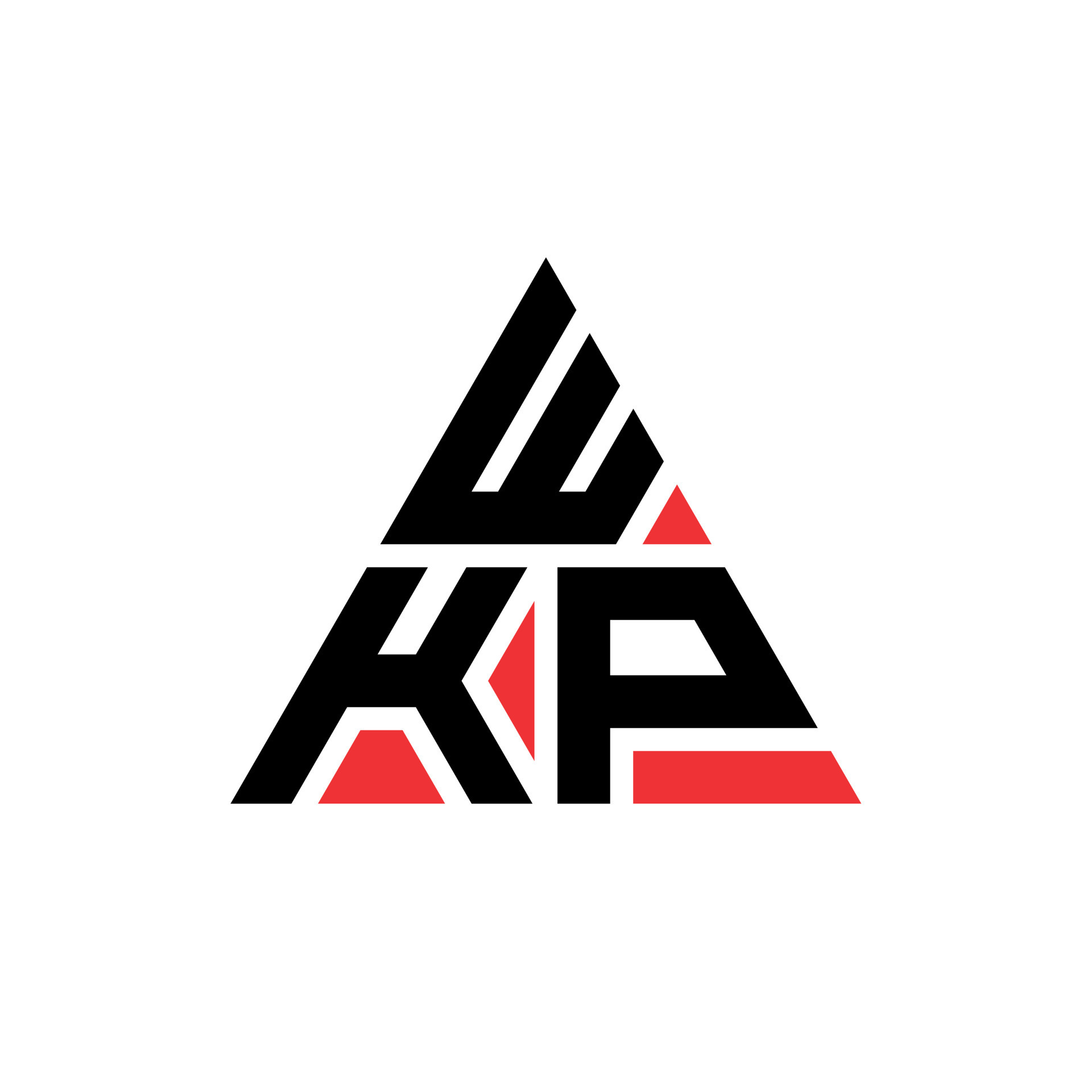 Diseño de logotipo de letra triangular wkp con forma de triángulo. monograma de diseño del ...