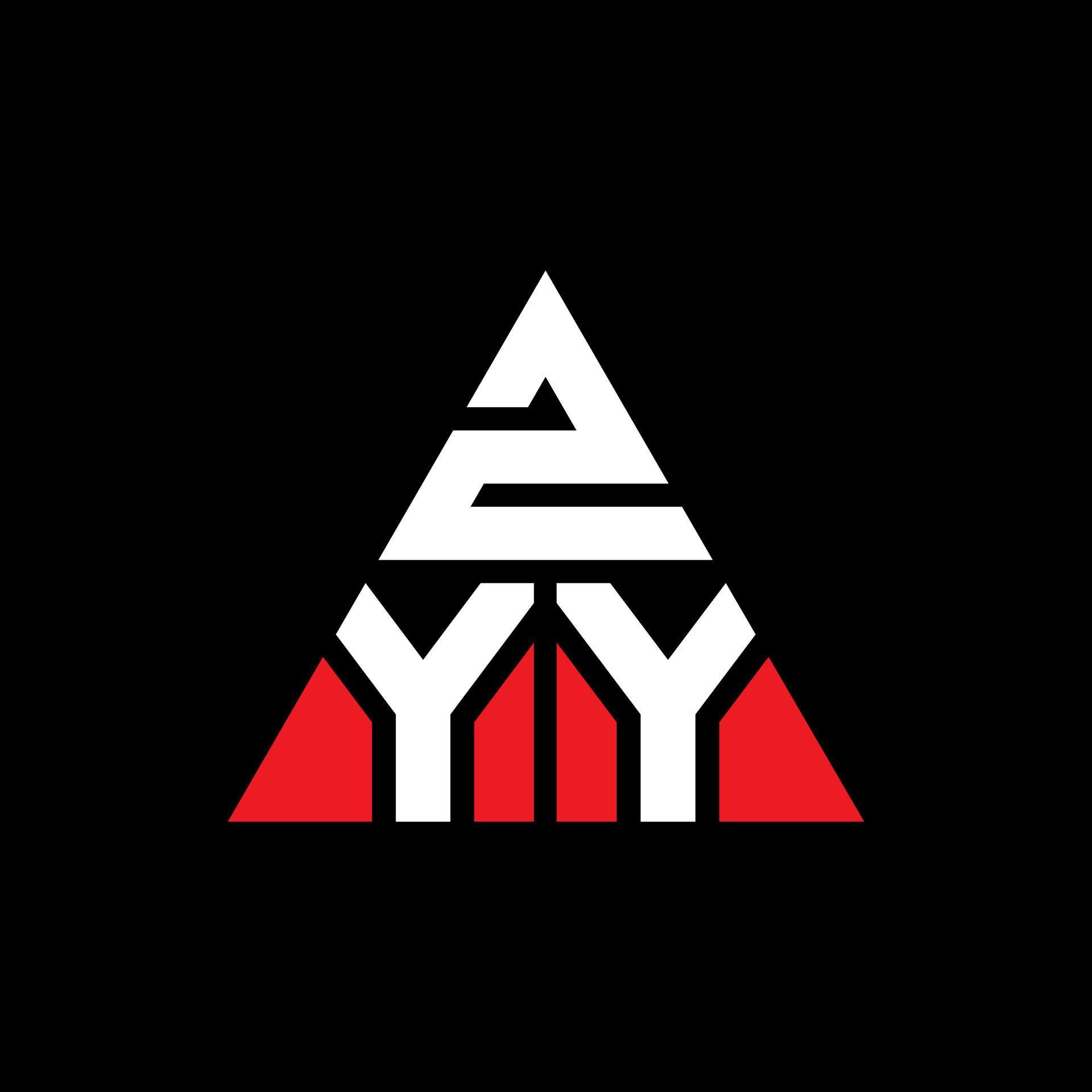 ZYY triangle letter logo design with triangle shape. ZYY triangle logo design monogram. ZYY ...