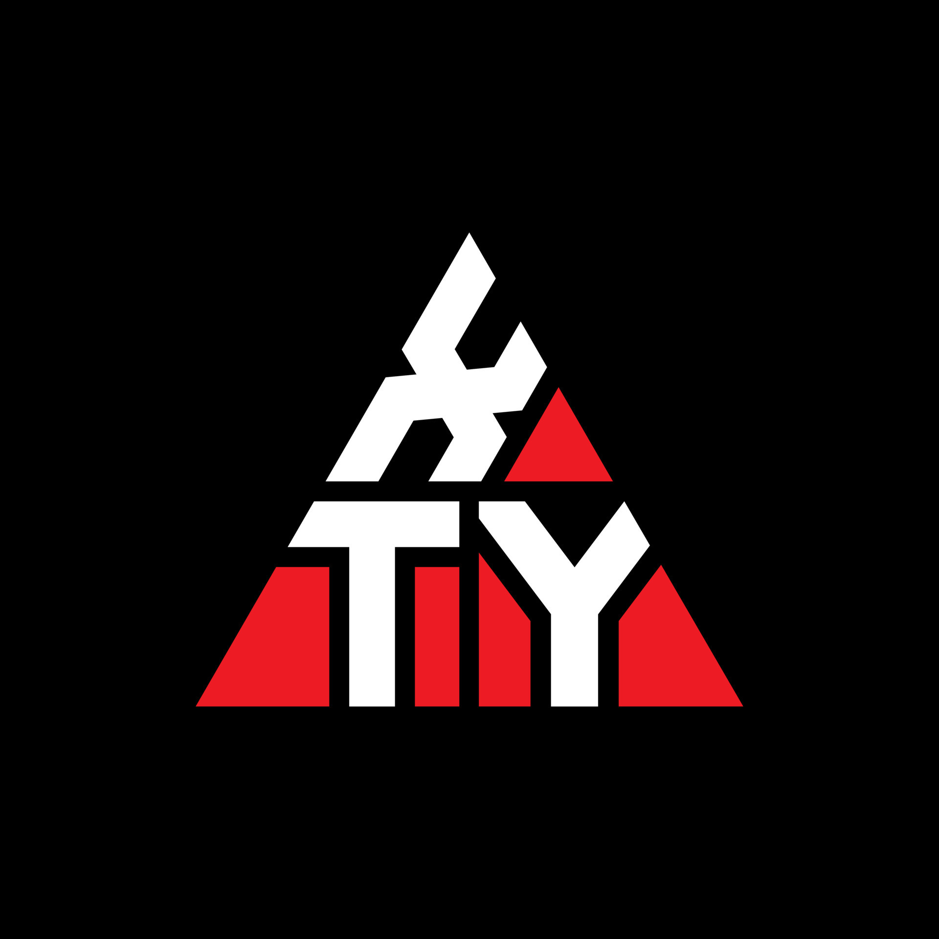 xty diseño de logotipo de letra triangular con forma de triángulo. monograma de diseño de ...