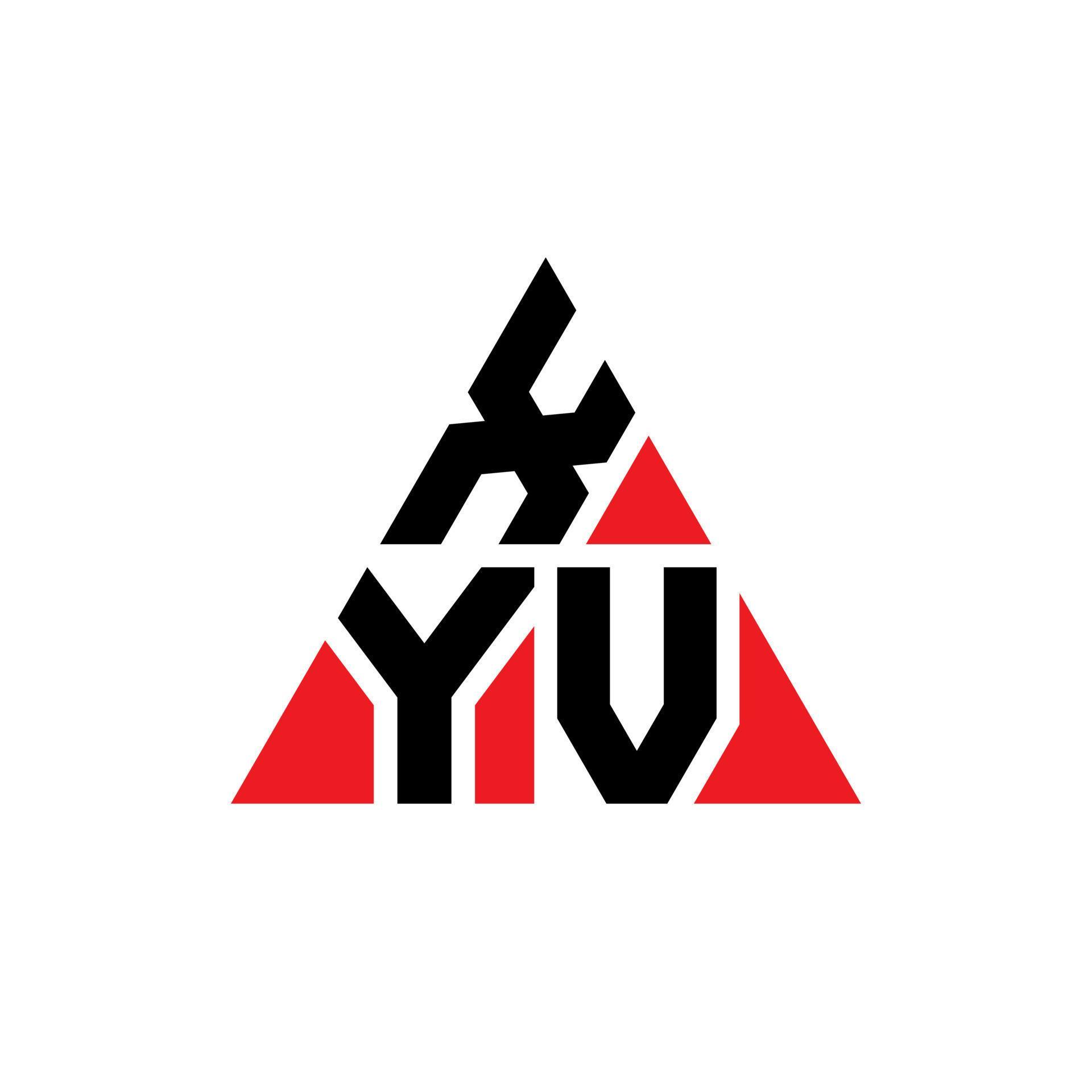 Diseño de logotipo de letra triangular xyv con forma de triángulo. monograma de diseño del ...