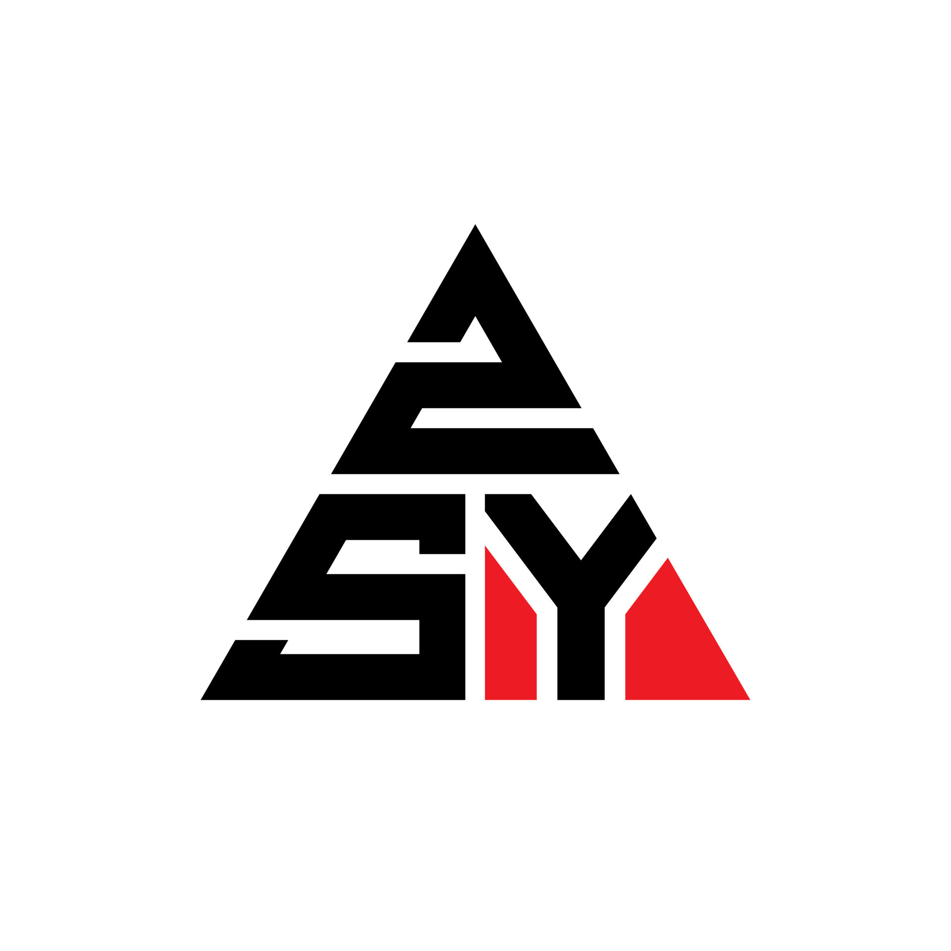 Diseño de logotipo de letra de triángulo zsy con forma de triángulo. monograma de diseño de ...