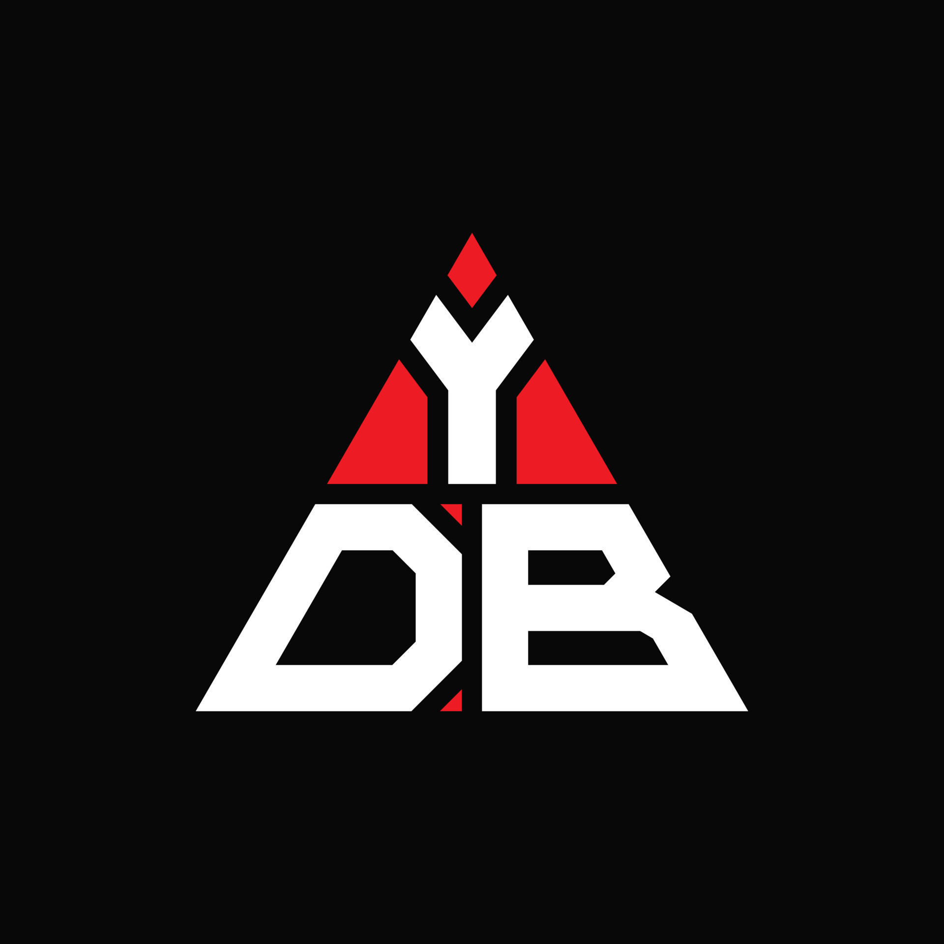 YDB triangle letter logo design with triangle shape. YDB triangle logo design monogram. YDB ...