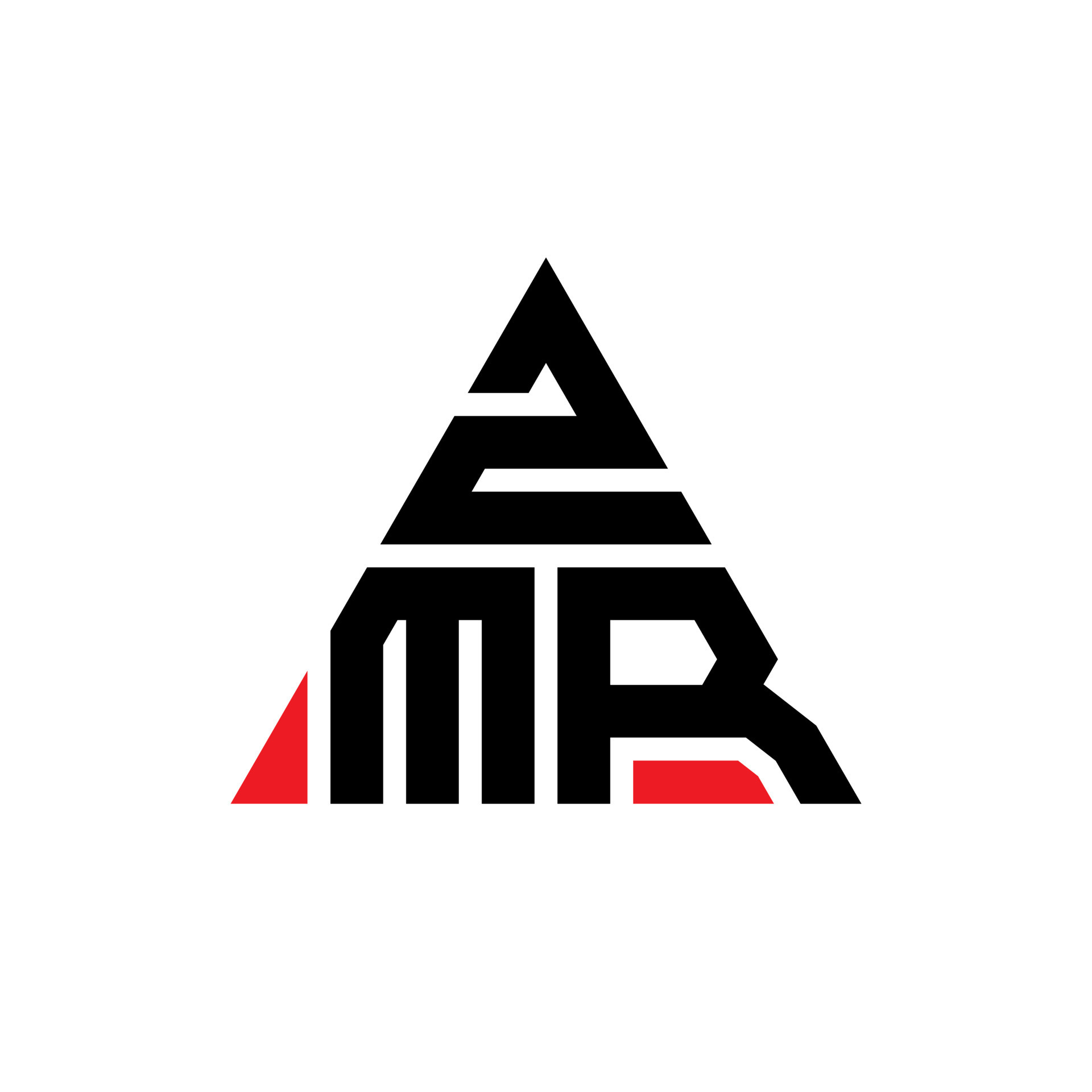 ZMR triangle letter logo design with triangle shape. ZMR triangle logo design monogram. ZMR ...