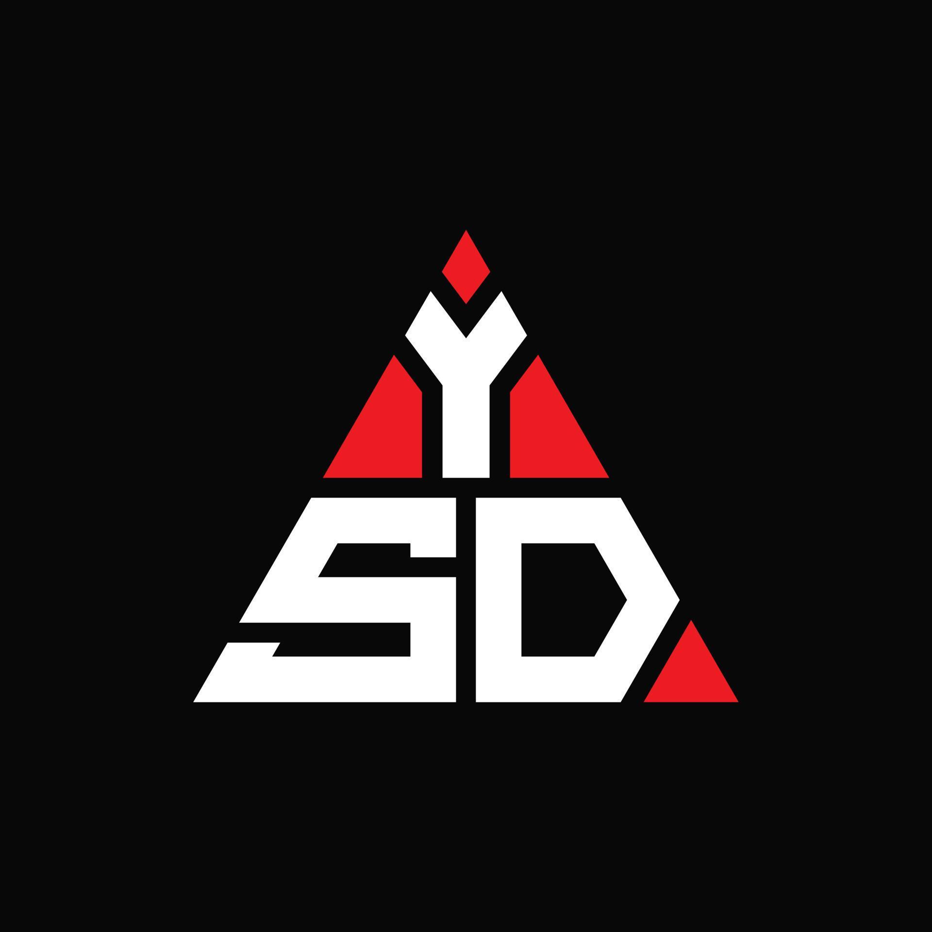 Diseño de logotipo de letra triangular ysd con forma de triángulo. monograma de diseño del ...