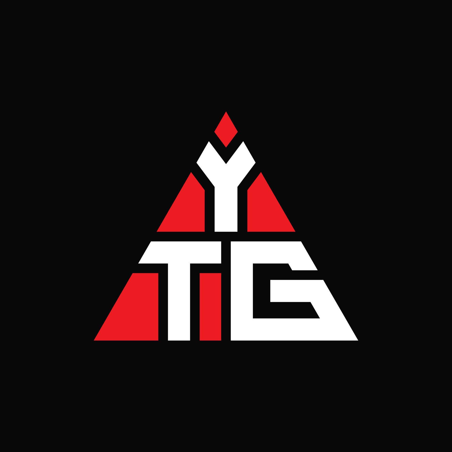 diseño de logotipo de letra de triángulo ytg con forma de triángulo. monograma de diseño de ...