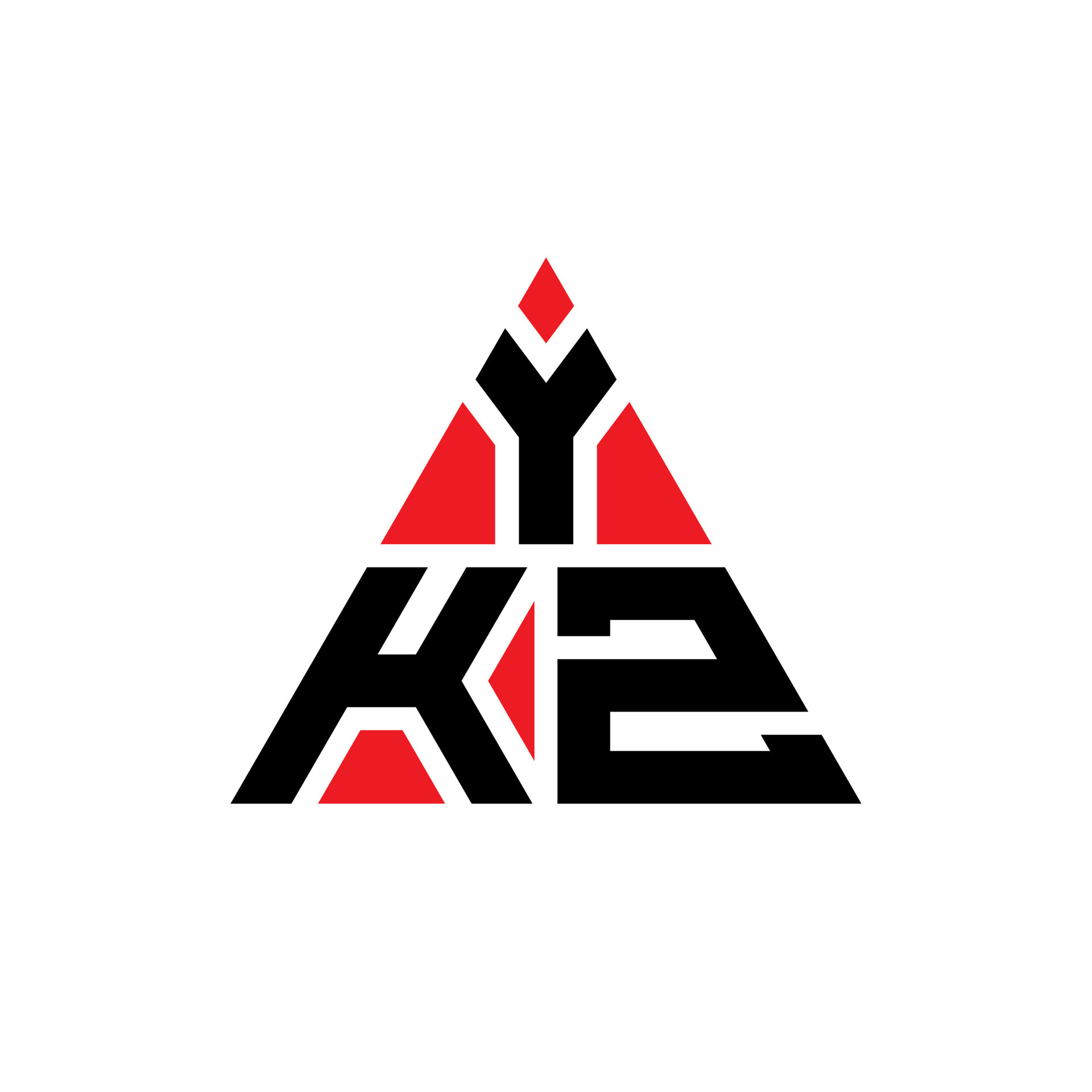 diseño de logotipo de letra triangular ykz con forma de triángulo. monograma de diseño del ...