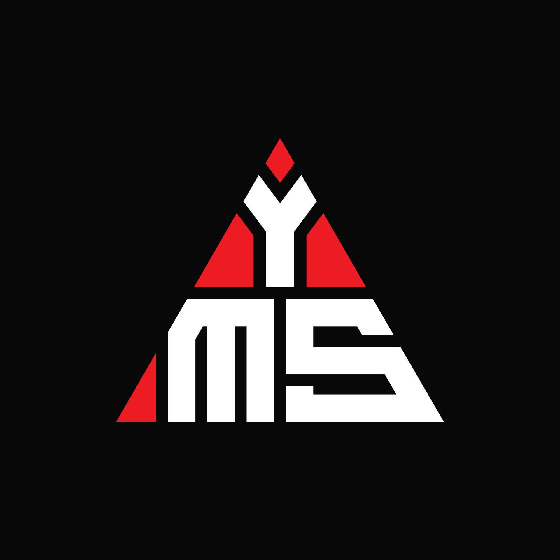 diseño de logotipo de letra triangular yms con forma de triángulo. monograma de diseño de ...