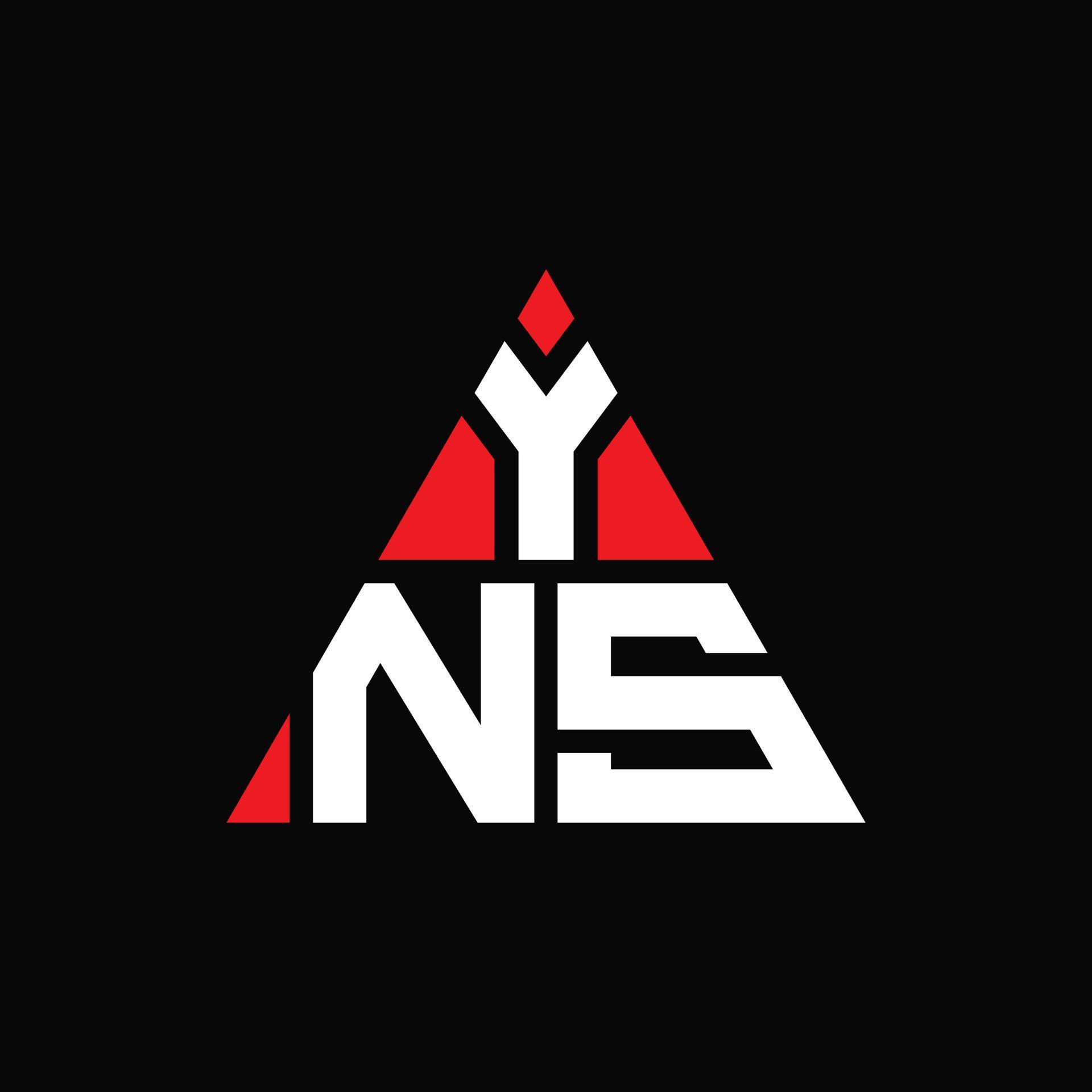diseño de logotipo de letra de triángulo yns con forma de triángulo. monograma de diseño de ...