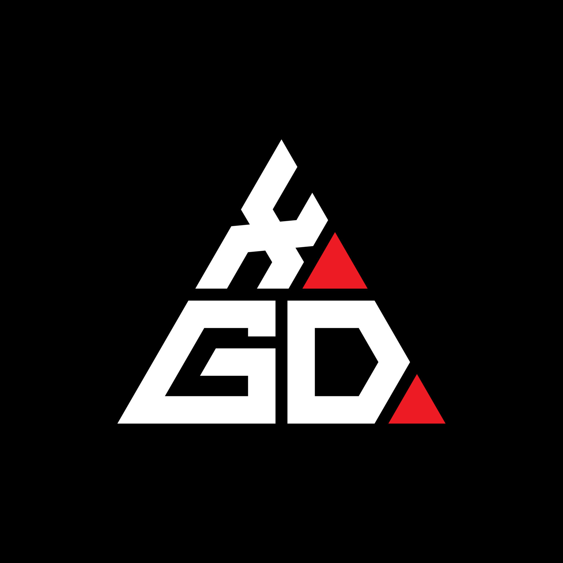 XGD triangle letter logo design with triangle shape. XGD triangle logo design monogram. XGD ...