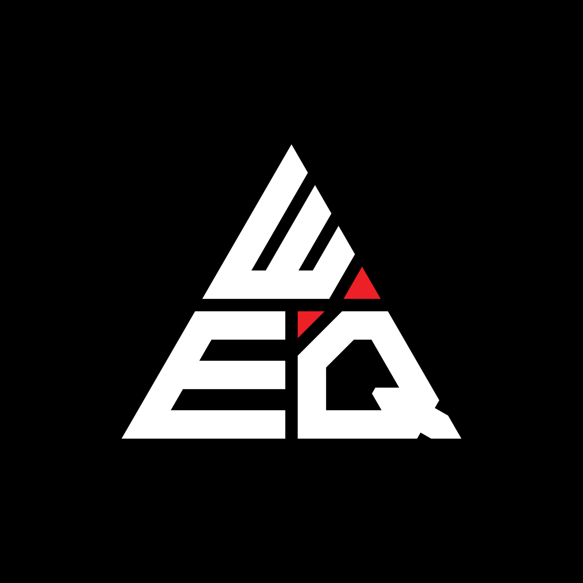 WEQ triangle letter logo design with triangle shape. WEQ triangle logo design monogram. WEQ ...