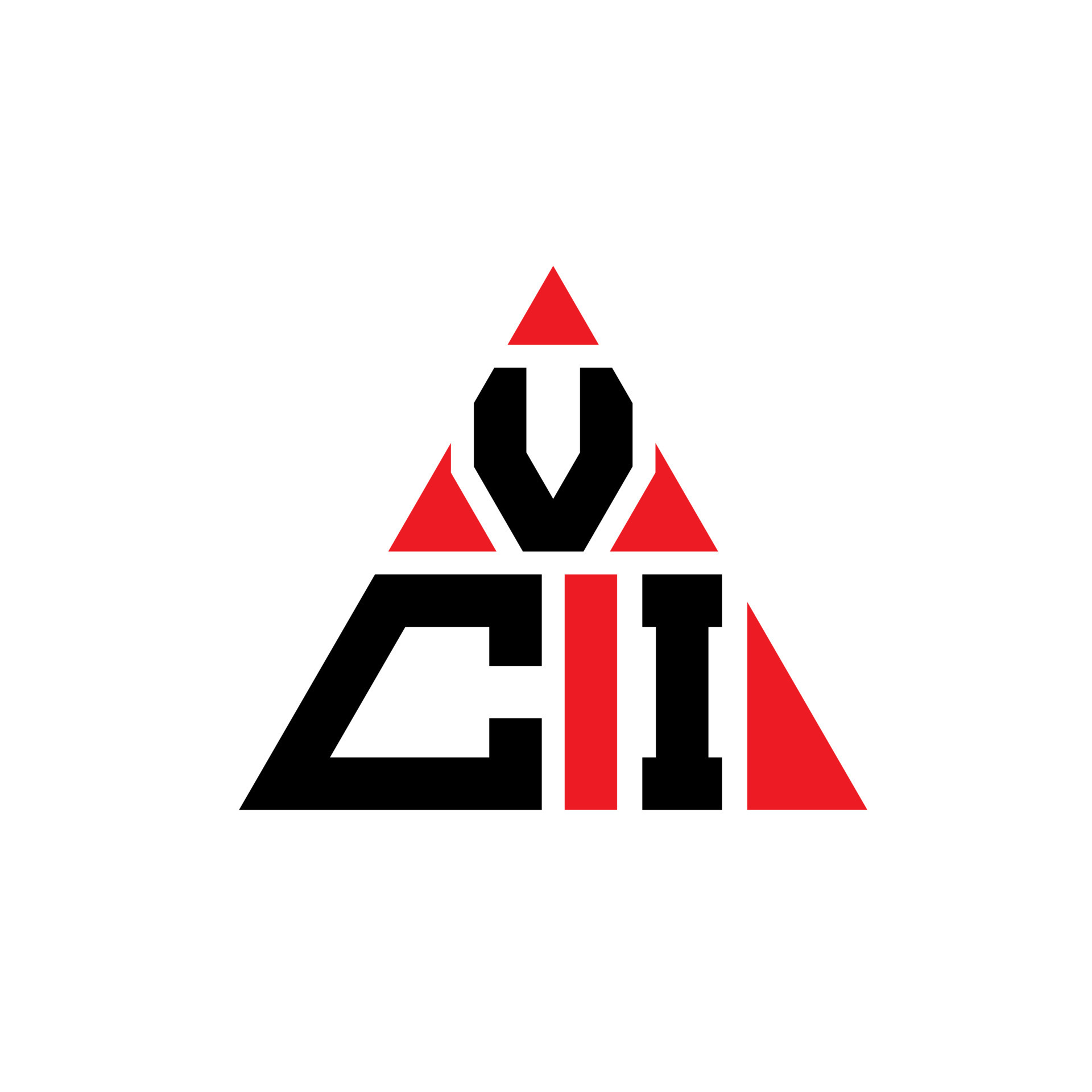 diseño de logotipo de letra triangular vci con forma de triángulo. monograma de diseño de ...