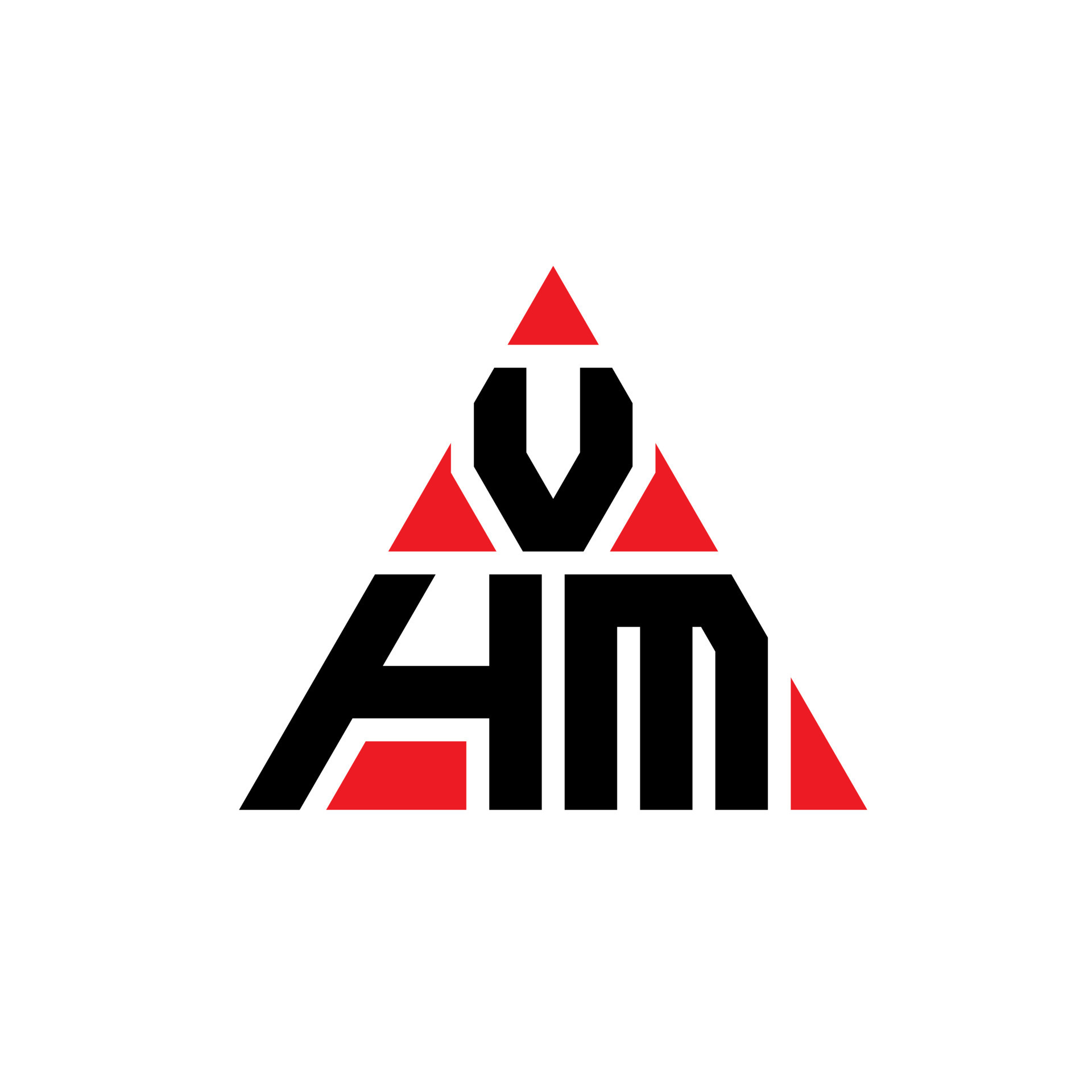 diseño de logotipo de letra triangular vhm con forma de triángulo. monograma de diseño de ...