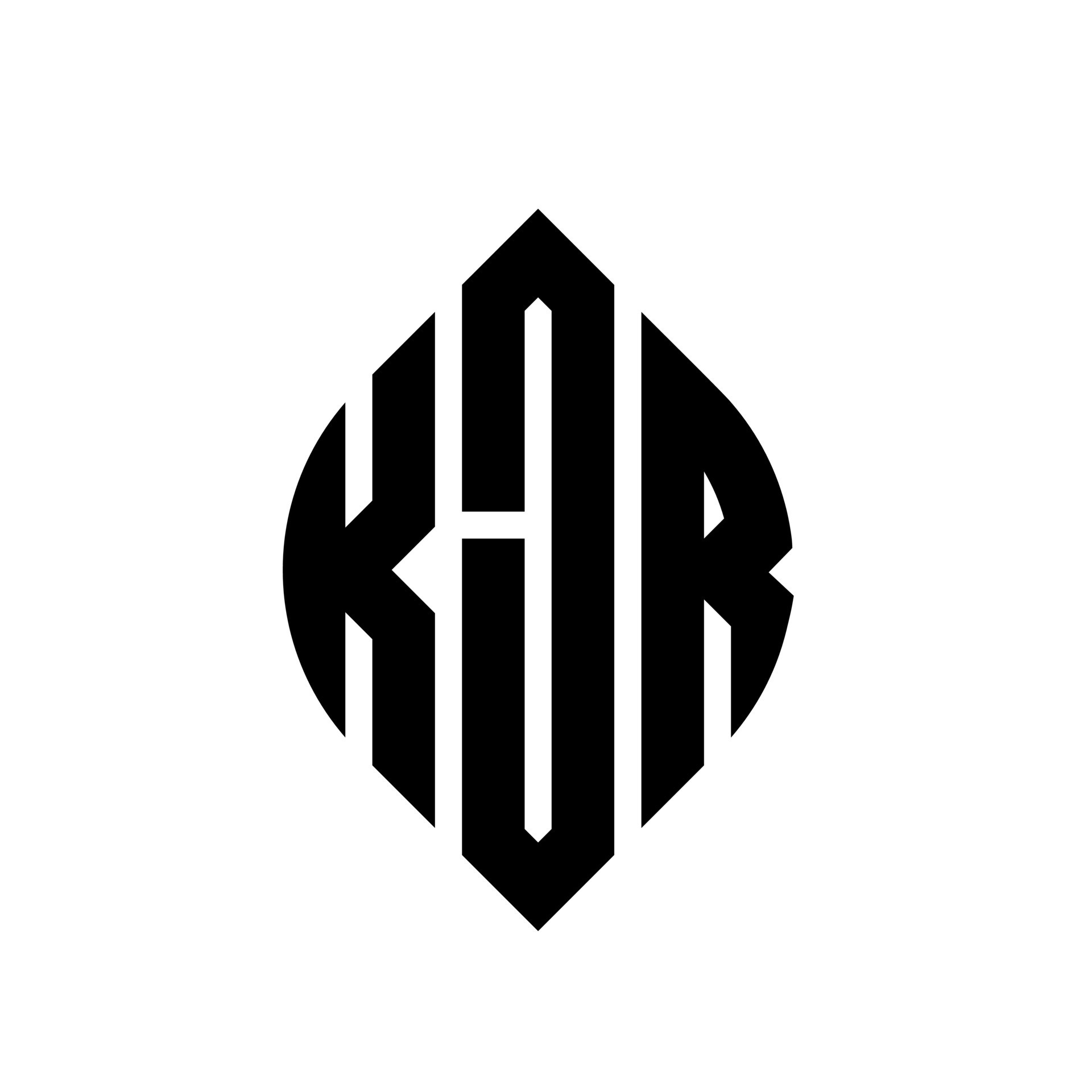 Kjr Circle Letter Logo Design With Circle And Ellipse Shape Kjr