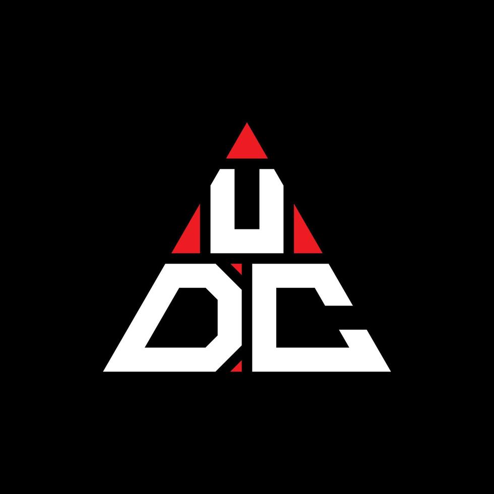 diseño de logotipo de letra triangular udc con forma de triángulo. monograma de diseño de ...