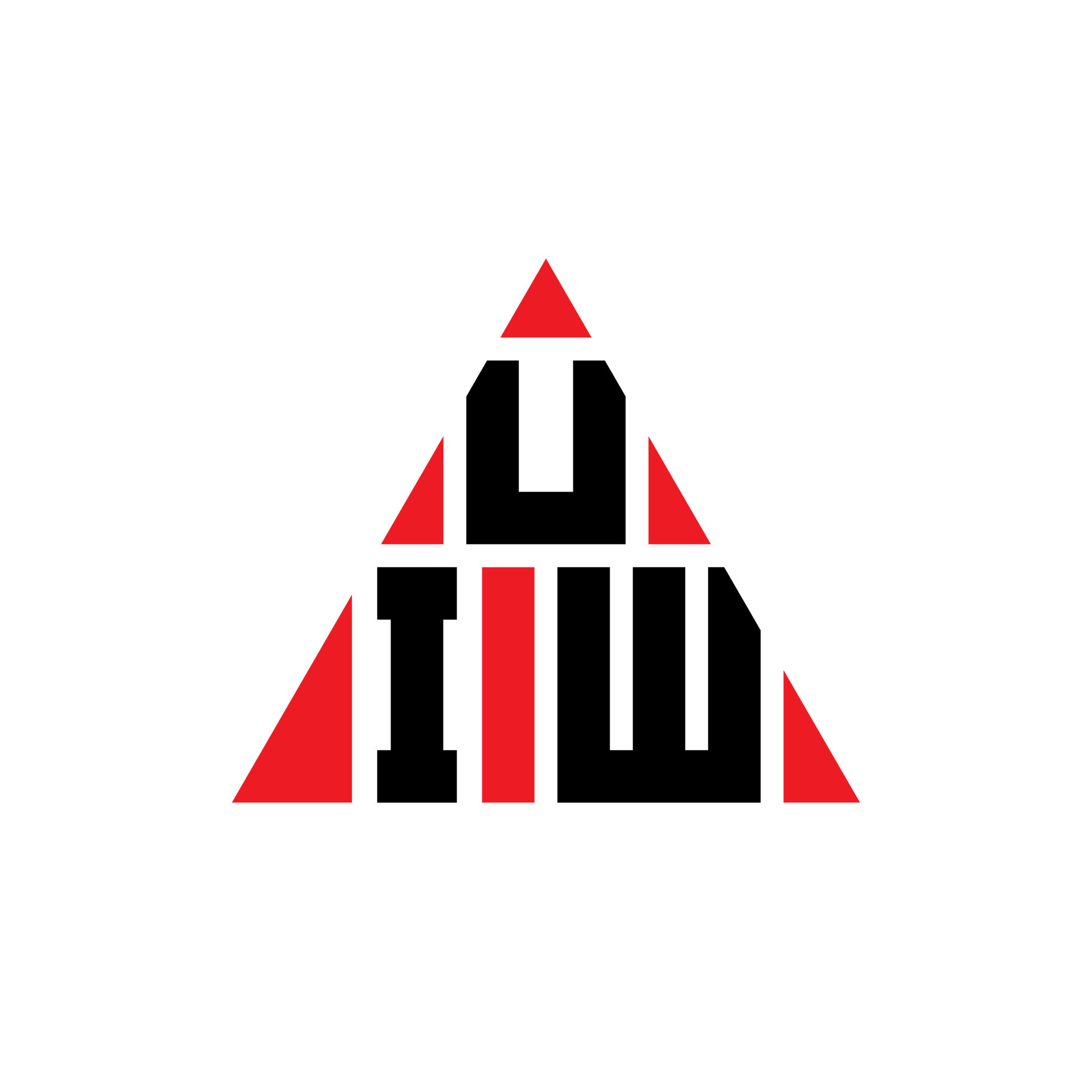 diseño de logotipo de letra triangular uiw con forma de triángulo. monograma de diseño de ...