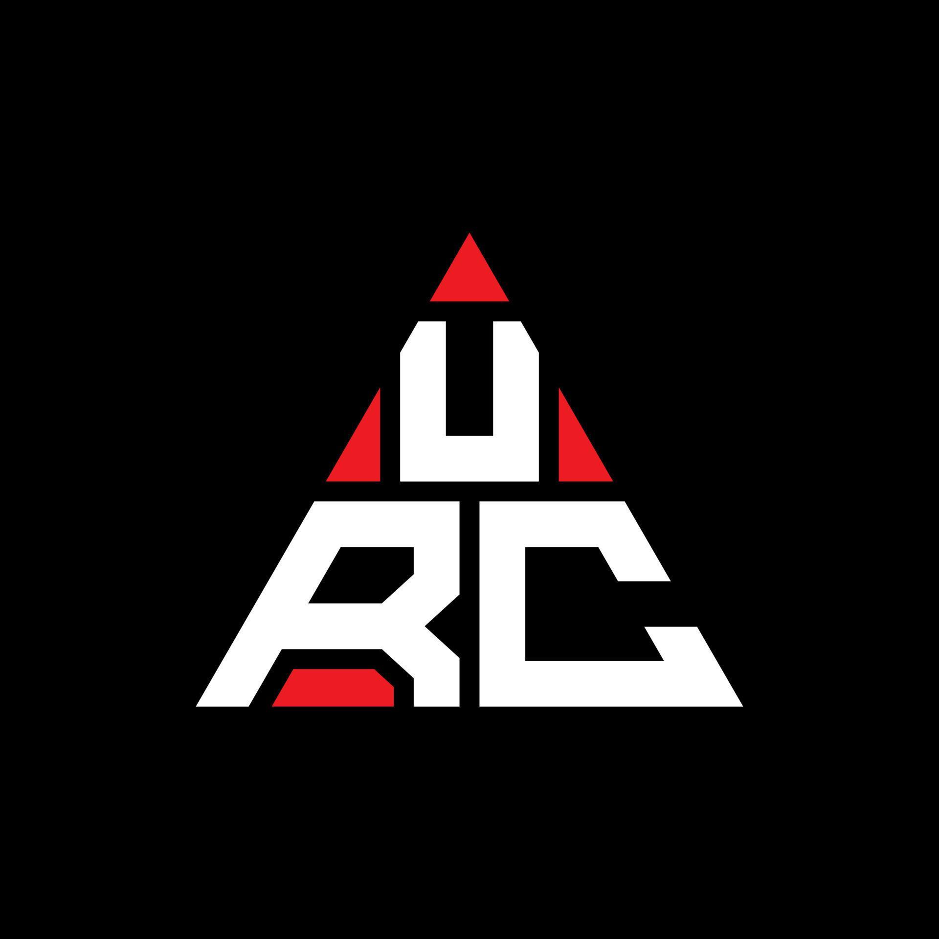 URC triangle letter logo design with triangle shape. URC triangle logo design monogram. URC ...