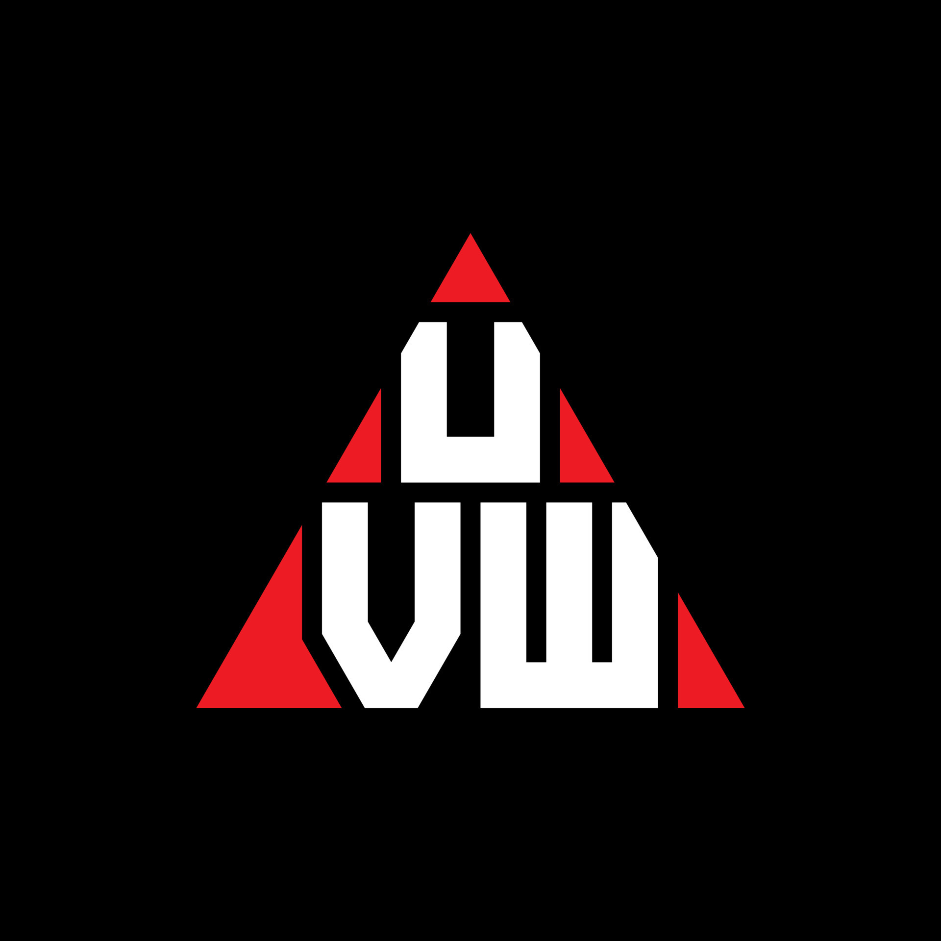 UVW triangle letter logo design with triangle shape. UVW triangle logo ...