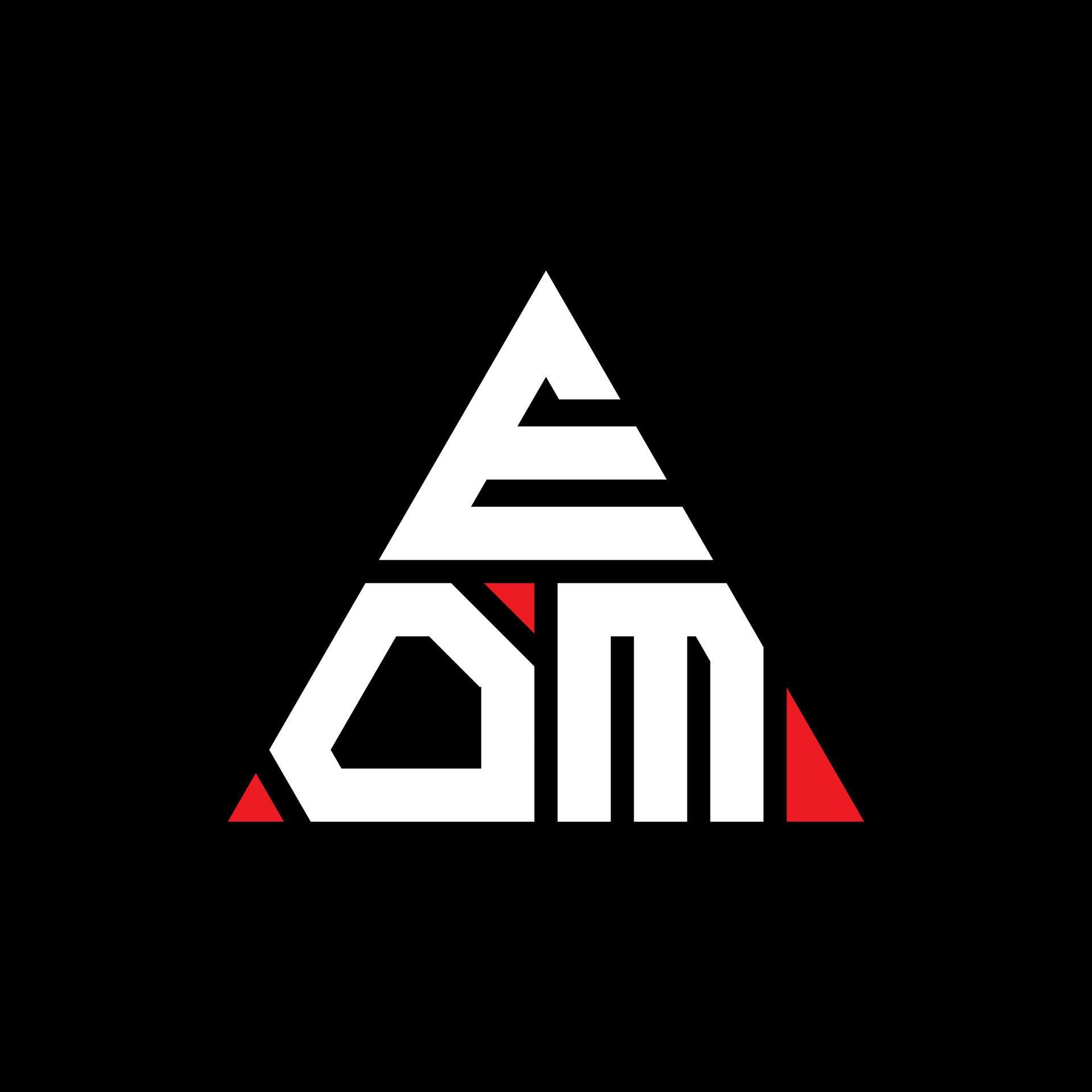 diseño de logotipo de letra triangular eom con forma de triángulo. monograma de diseño de ...