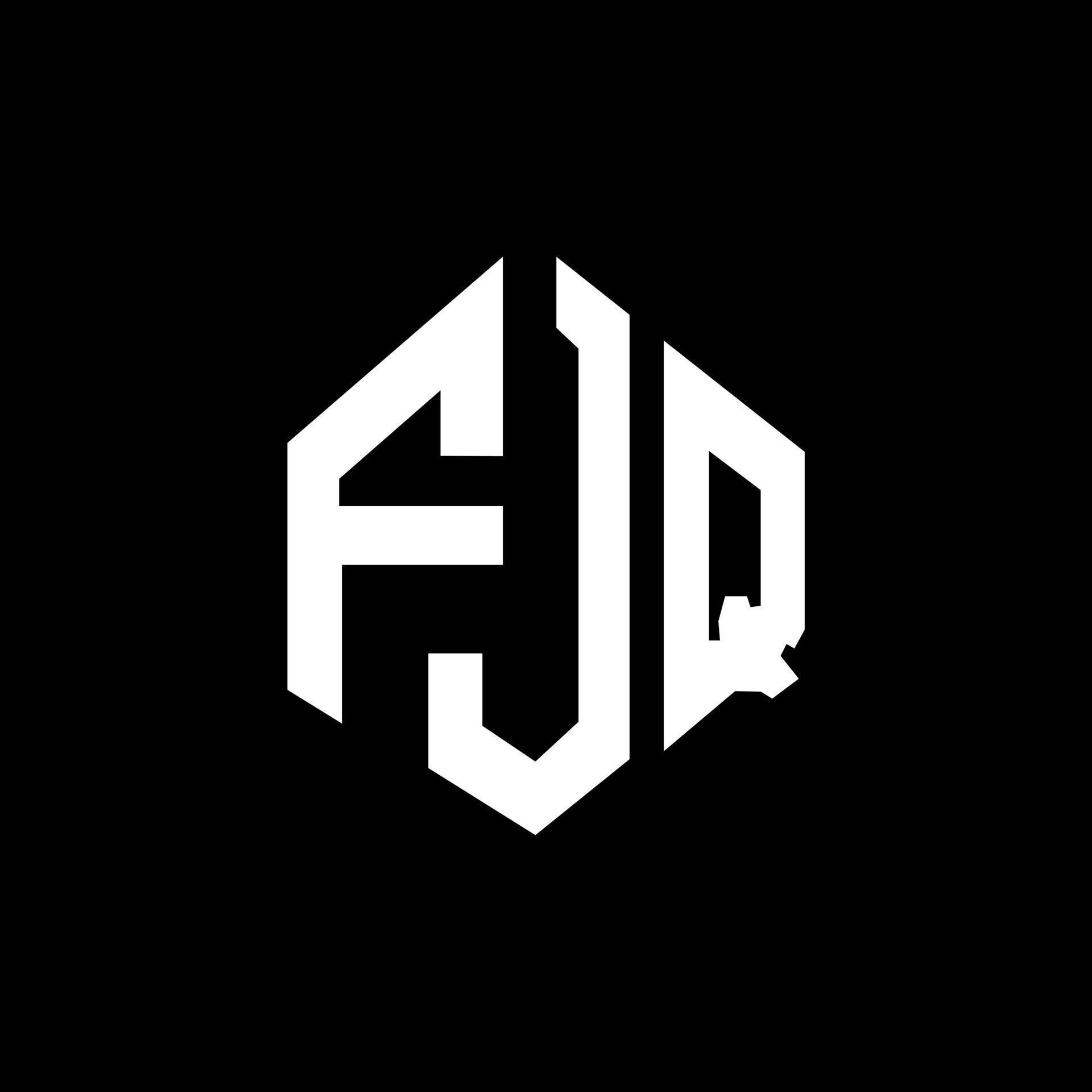 FJQ letter logo design with polygon shape. FJQ polygon and cube shape logo design. FJQ hexagon ...