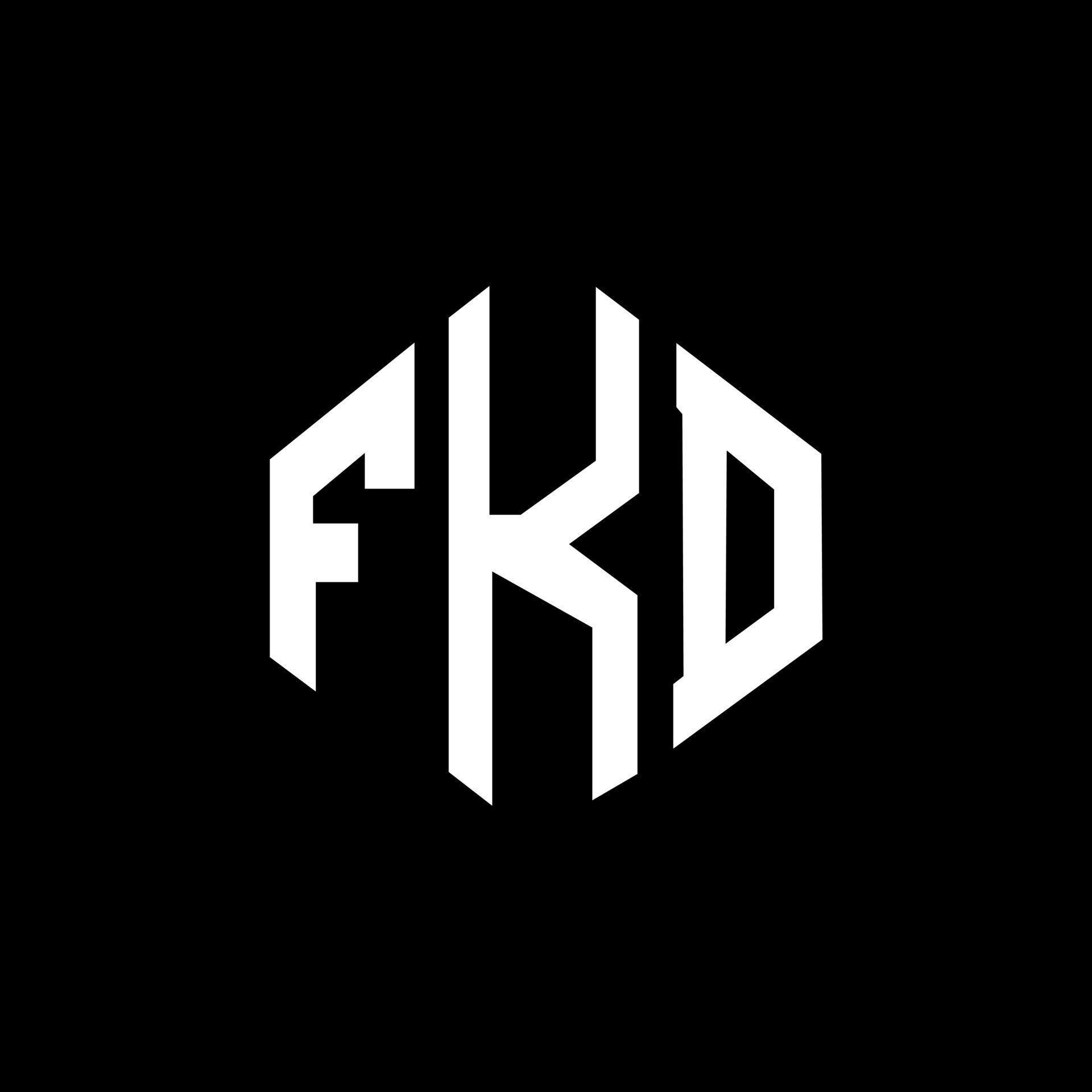 FKD letter logo design with polygon shape. FKD polygon and cube shape logo design. FKD hexagon ...