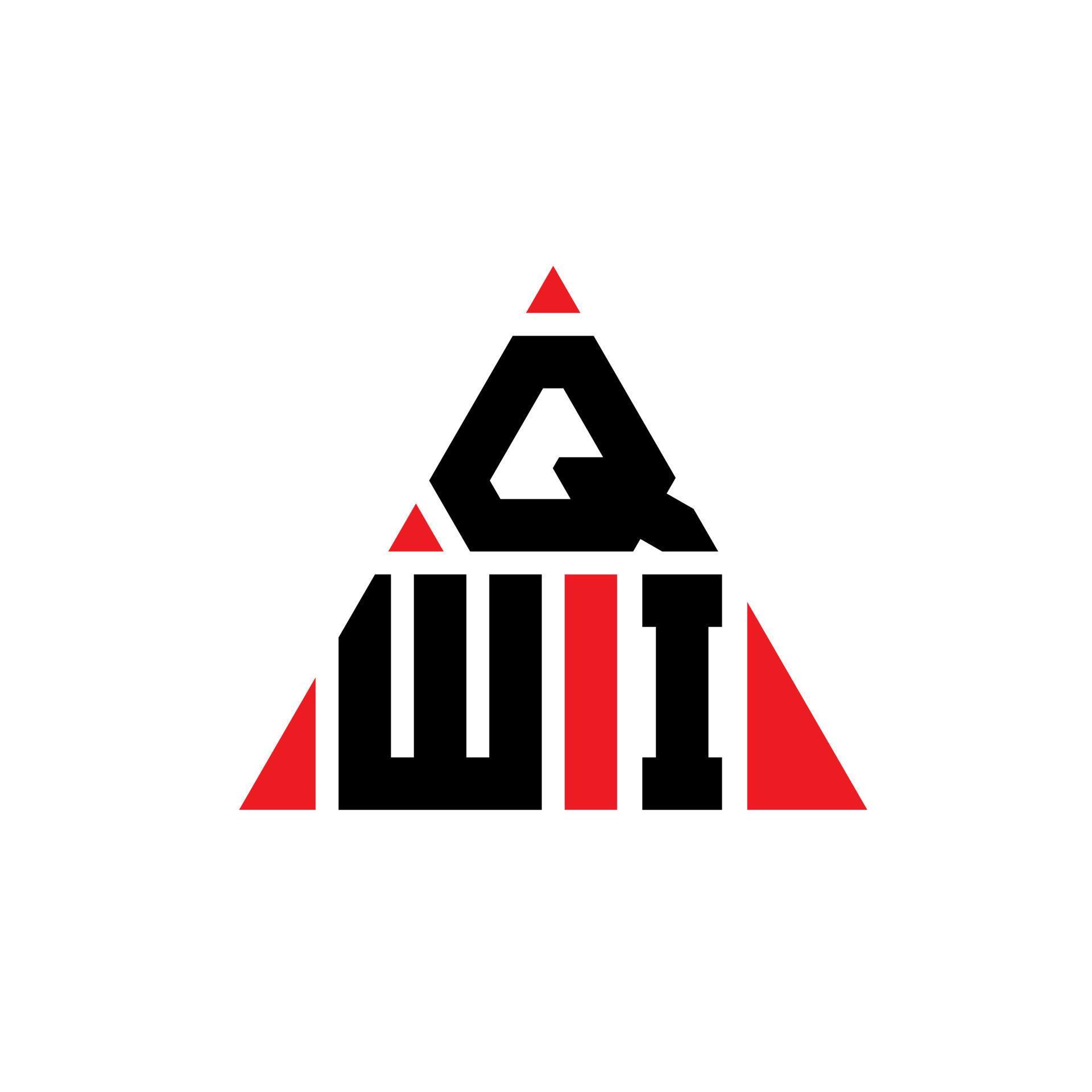 QWI triangle letter logo design with triangle shape. QWI triangle logo design monogram. QWI ...