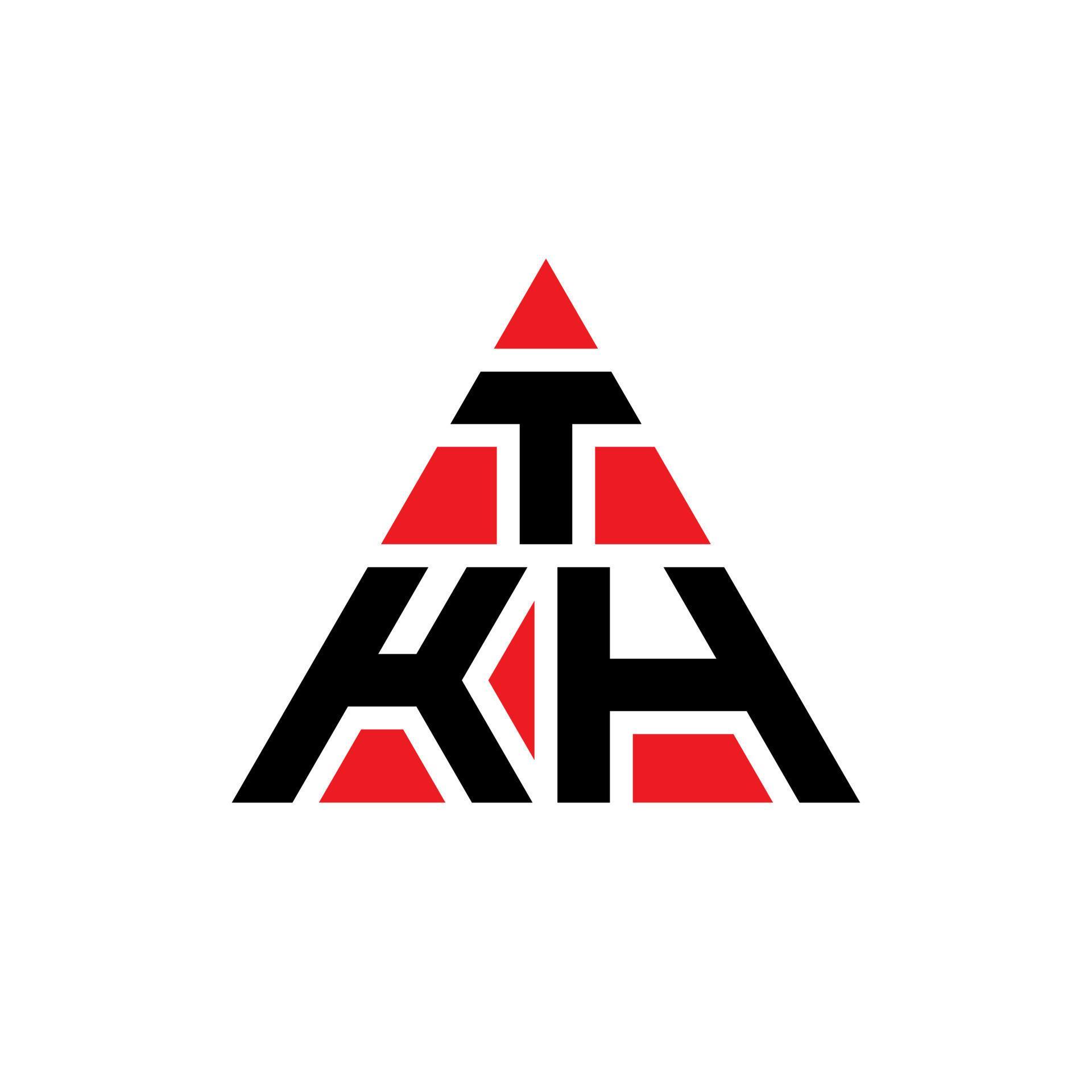TKH triangle letter logo design with triangle shape. TKH triangle logo design monogram. TKH ...