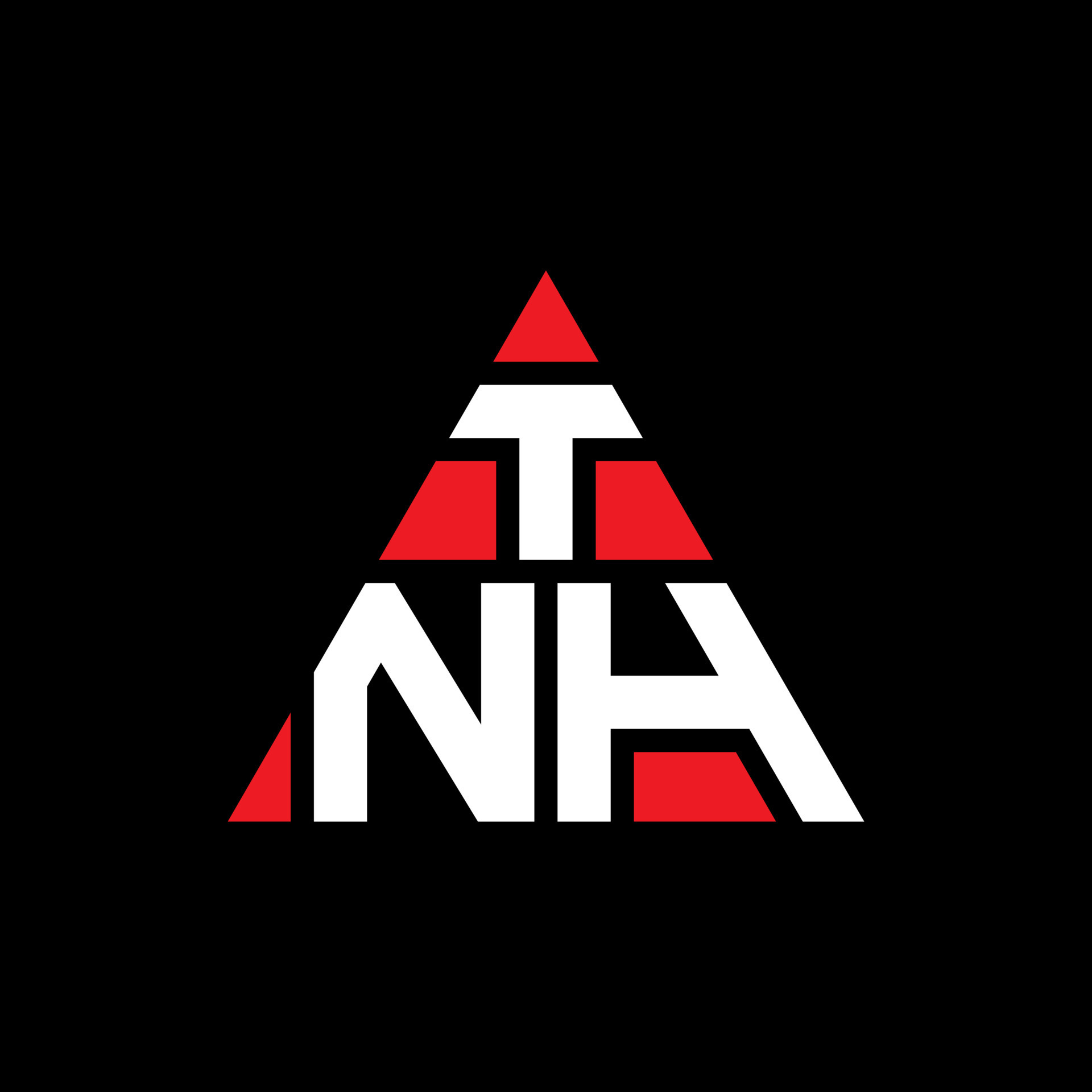 diseño de logotipo de letra de triángulo tnh con forma de triángulo. monograma de diseño de ...