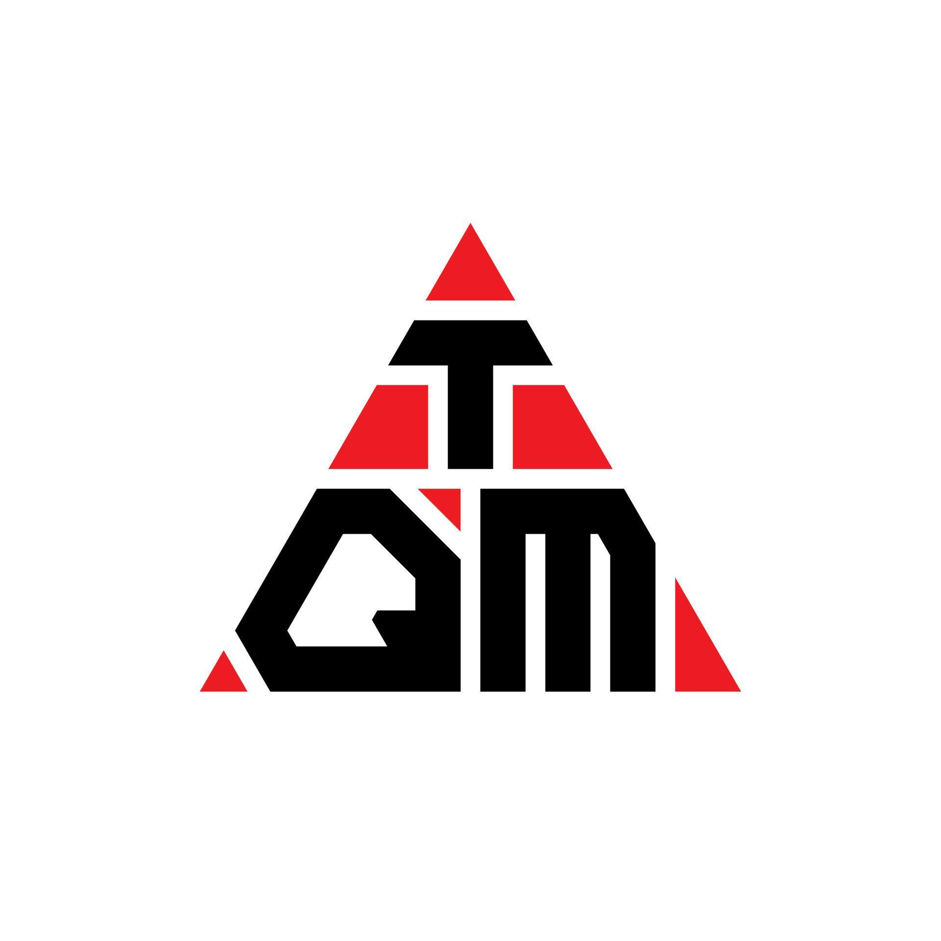TQM triangle letter logo design with triangle shape. TQM triangle logo design monogram. TQM ...