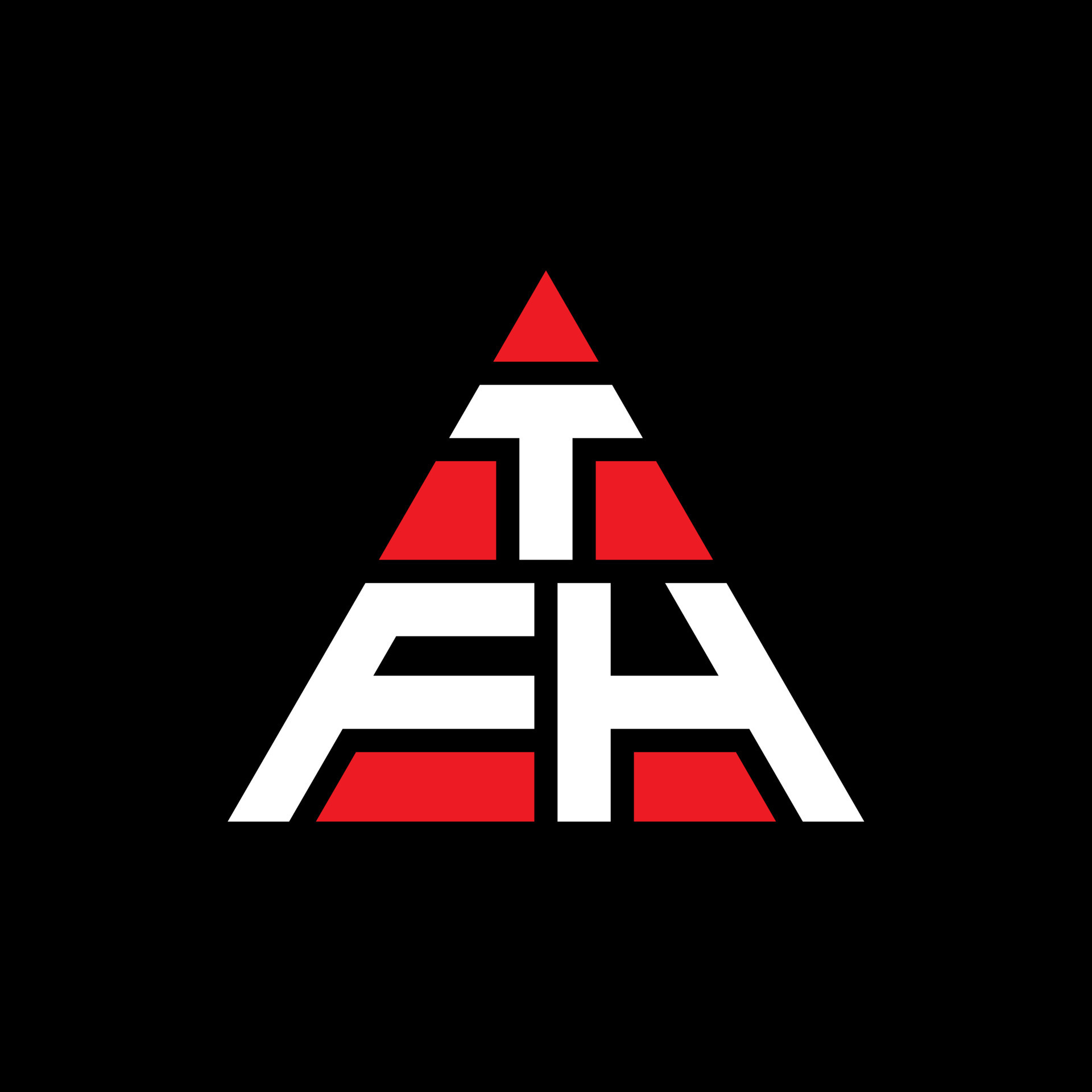 diseño de logotipo de letra triangular tfh con forma de triángulo ...