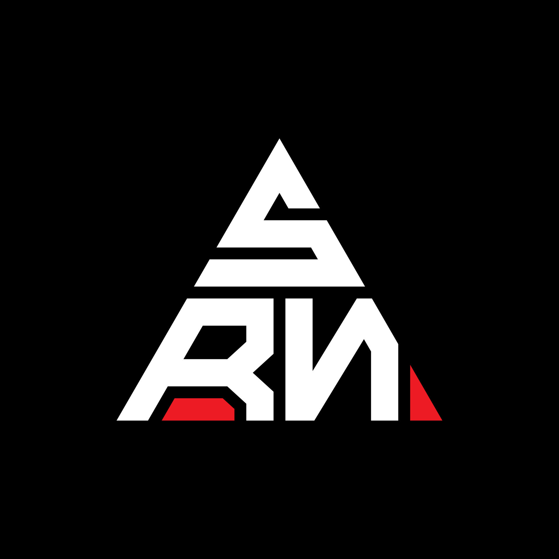 diseño de logotipo de letra de triángulo srn con forma de triángulo. monograma de diseño de ...
