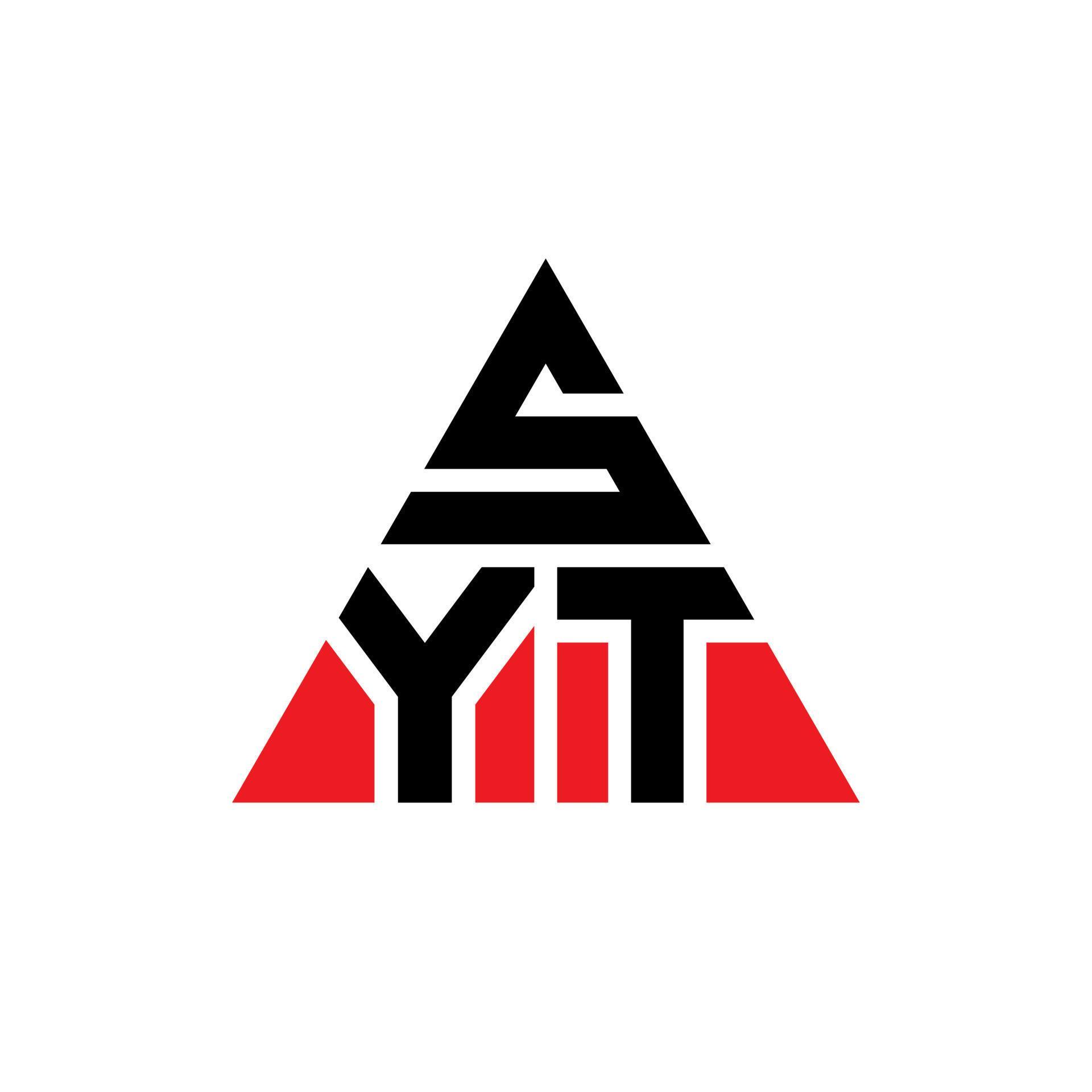 diseño de logotipo de letra de triángulo syt con forma de triángulo. monograma de diseño de ...