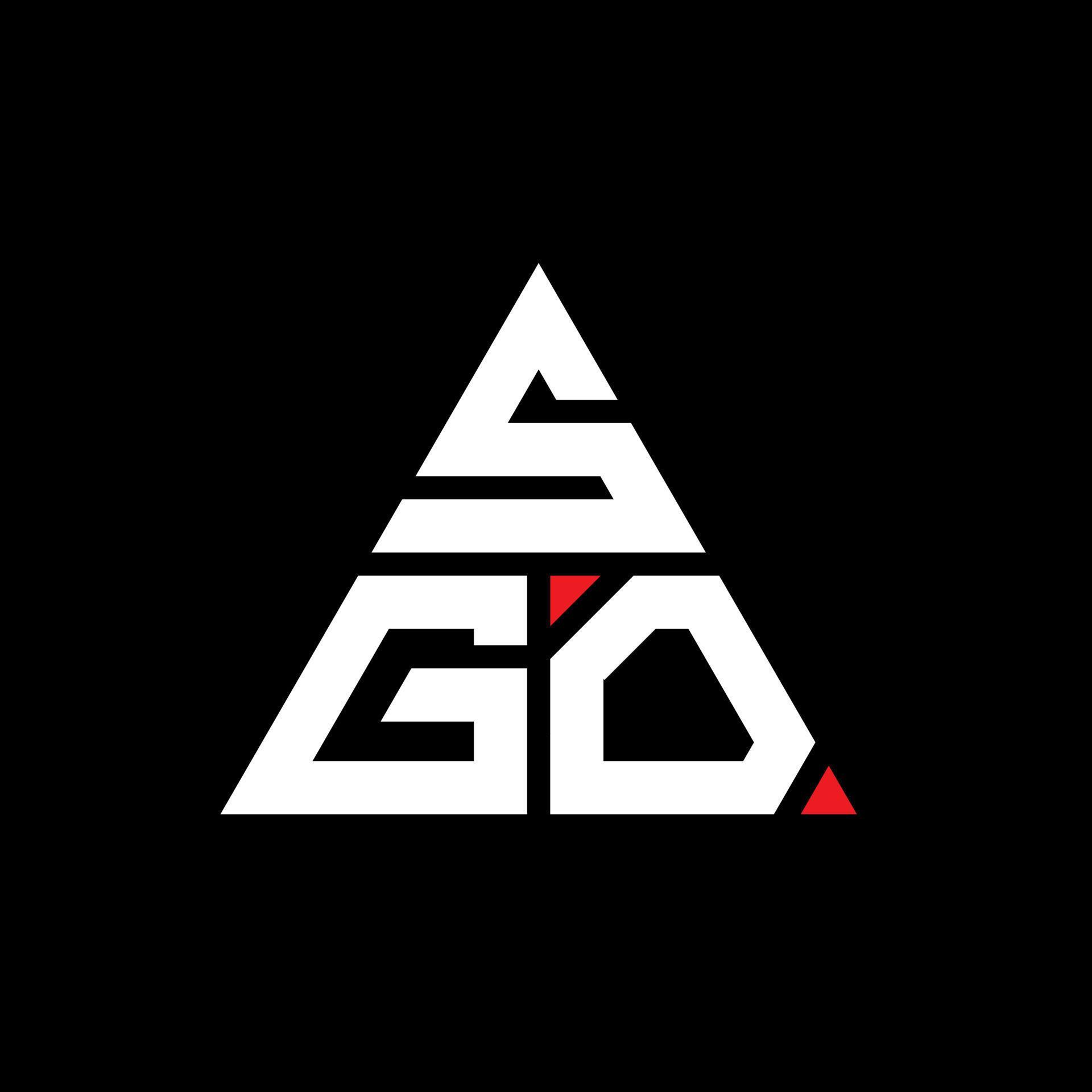 diseño de logotipo de letra de triángulo sgo con forma de triángulo. monograma de diseño de ...