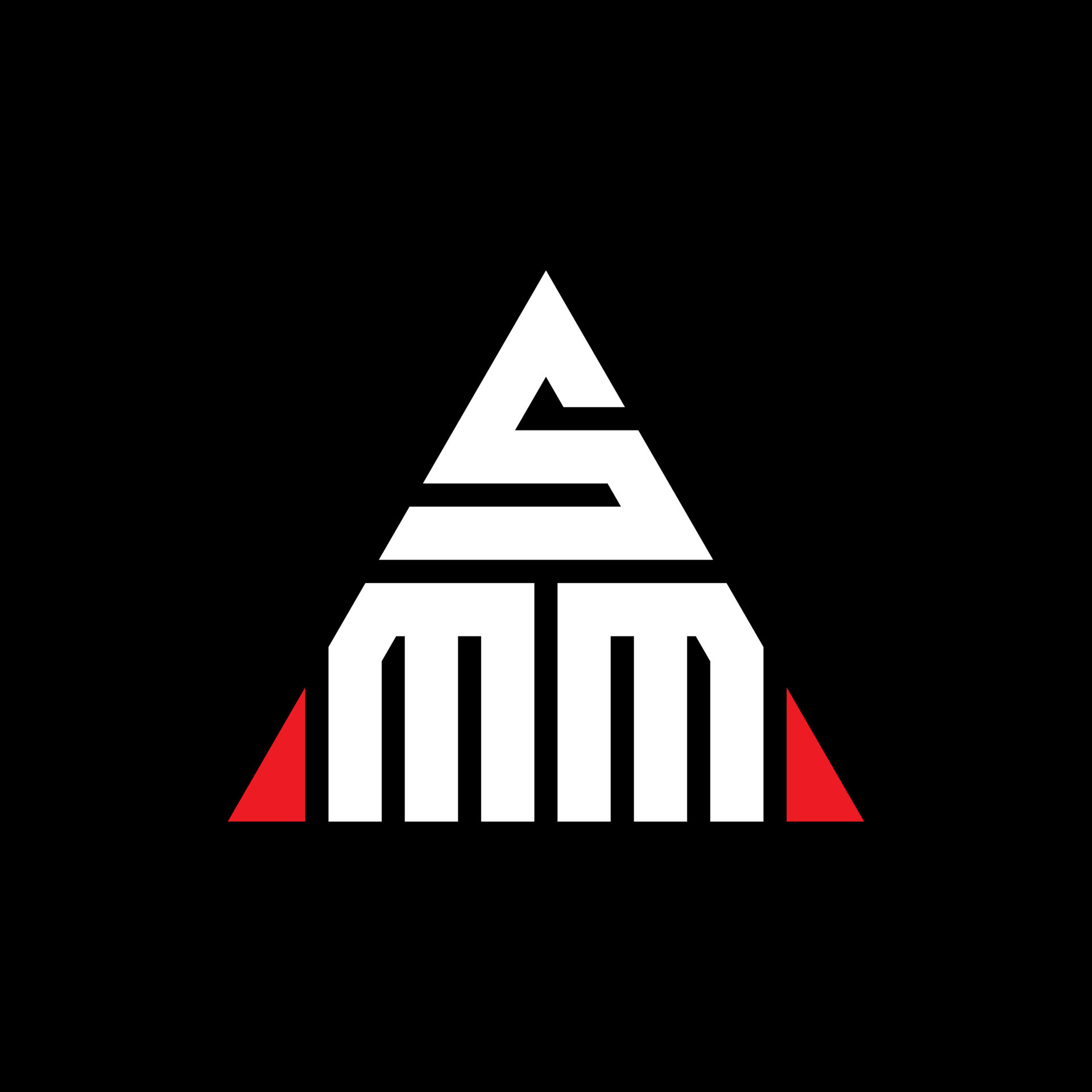 SMM triangle letter logo design with triangle shape. SMM triangle logo design monogram. SMM ...