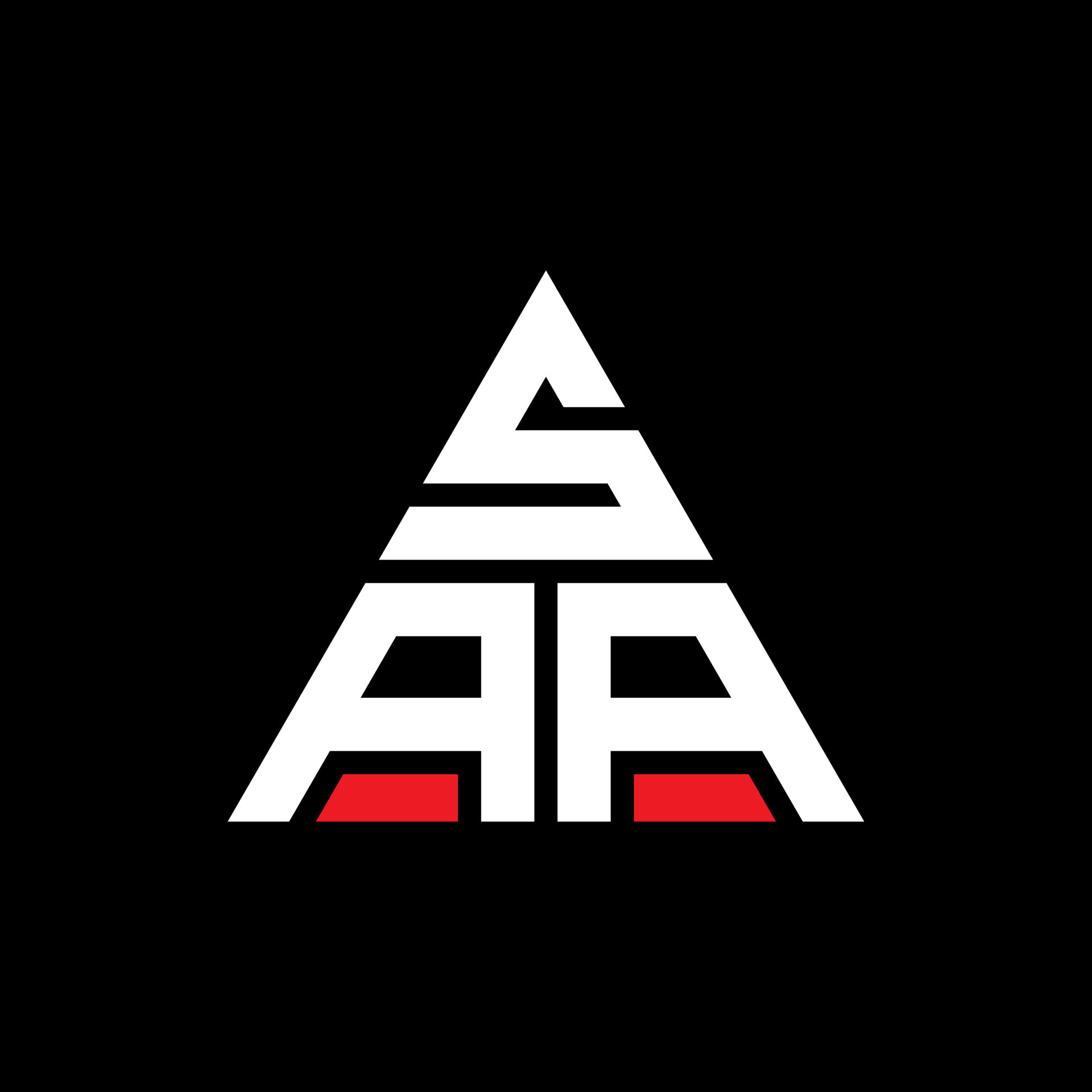 diseño de logotipo de letra triangular saa con forma de triángulo. monograma de diseño de ...