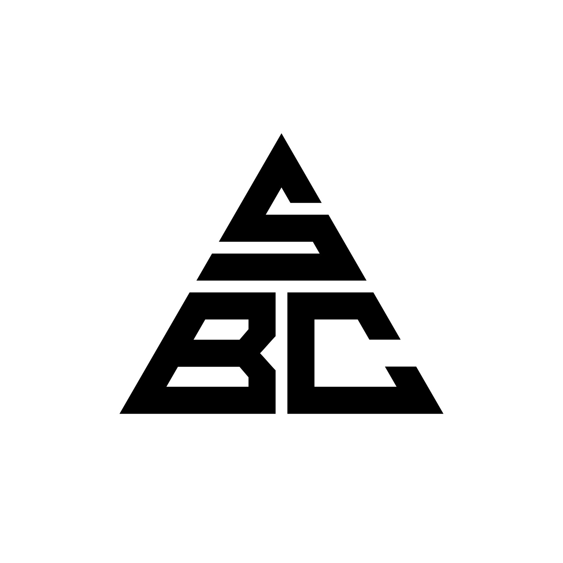 diseño de logotipo de letra triangular sbc con forma de triángulo. monograma de diseño del ...