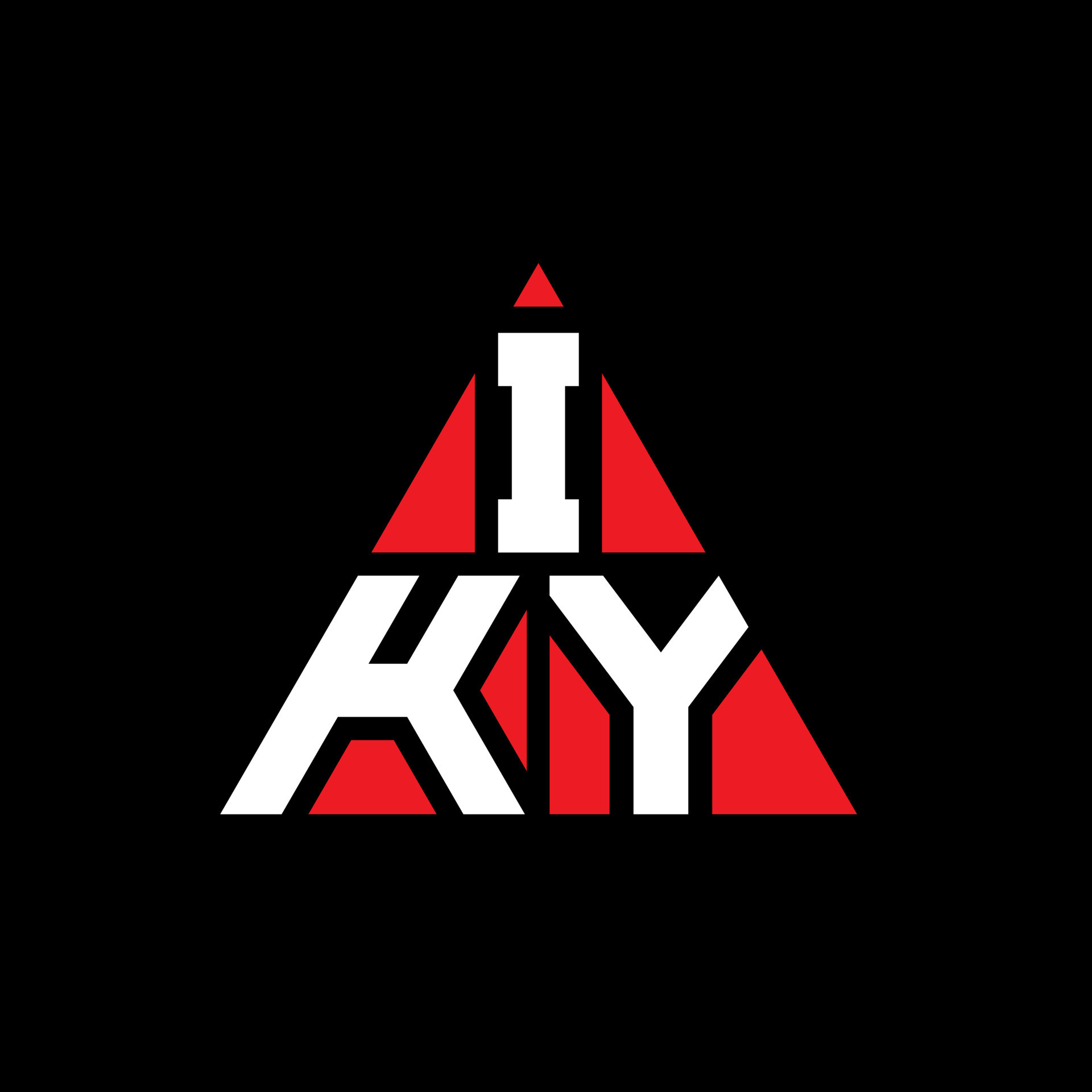 IKY triangle letter logo design with triangle shape. IKY triangle logo design monogram. IKY ...