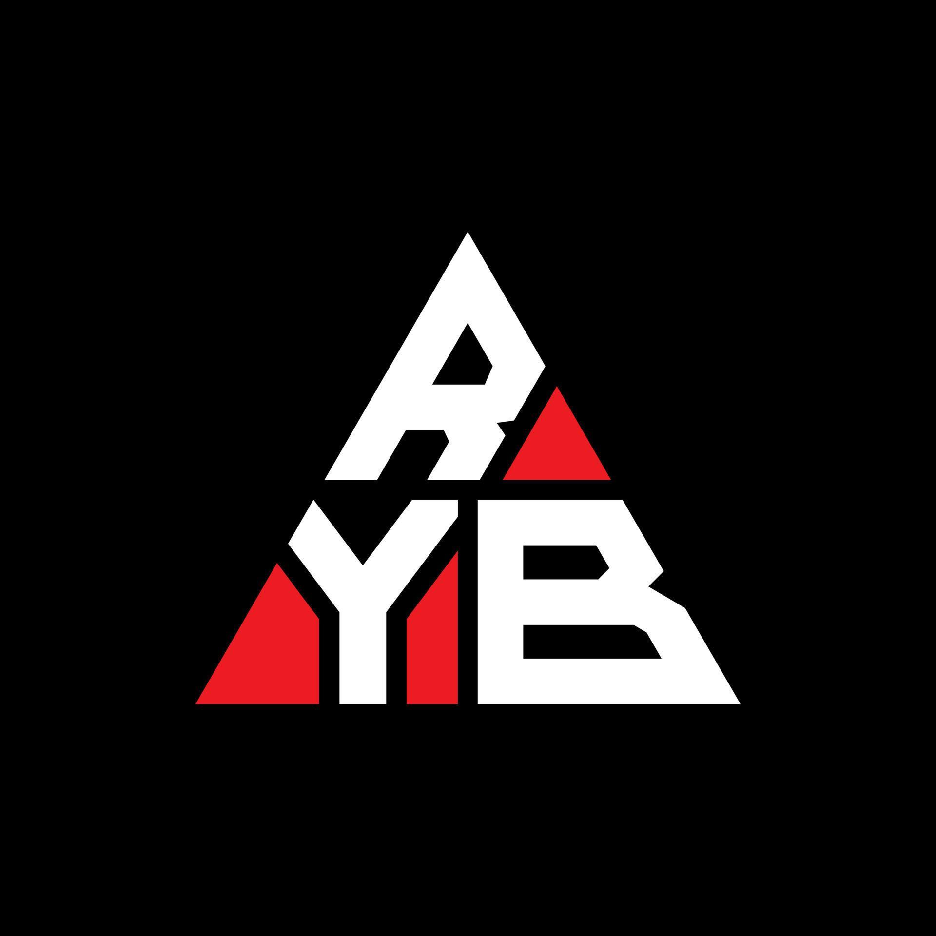 RYB triangle letter logo design with triangle shape. RYB triangle logo design monogram. RYB ...