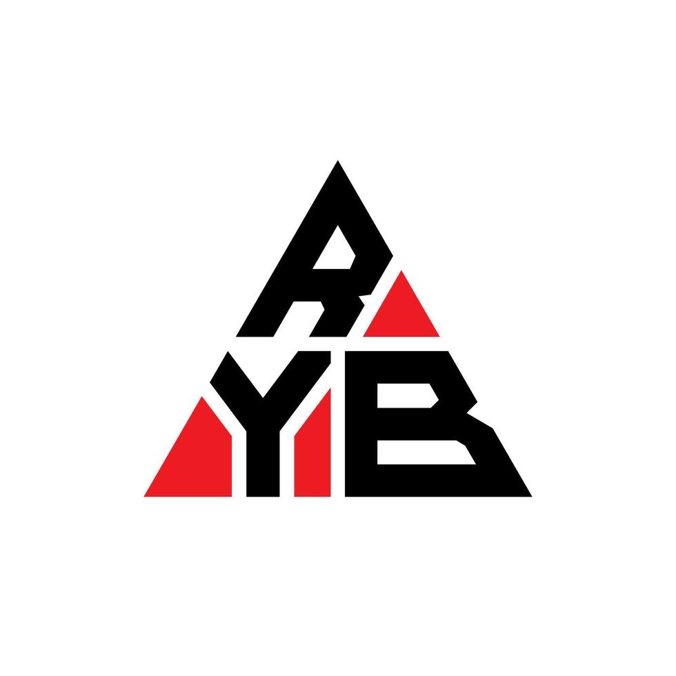 RYB triangle letter logo design with triangle shape. RYB triangle logo design monogram. RYB ...