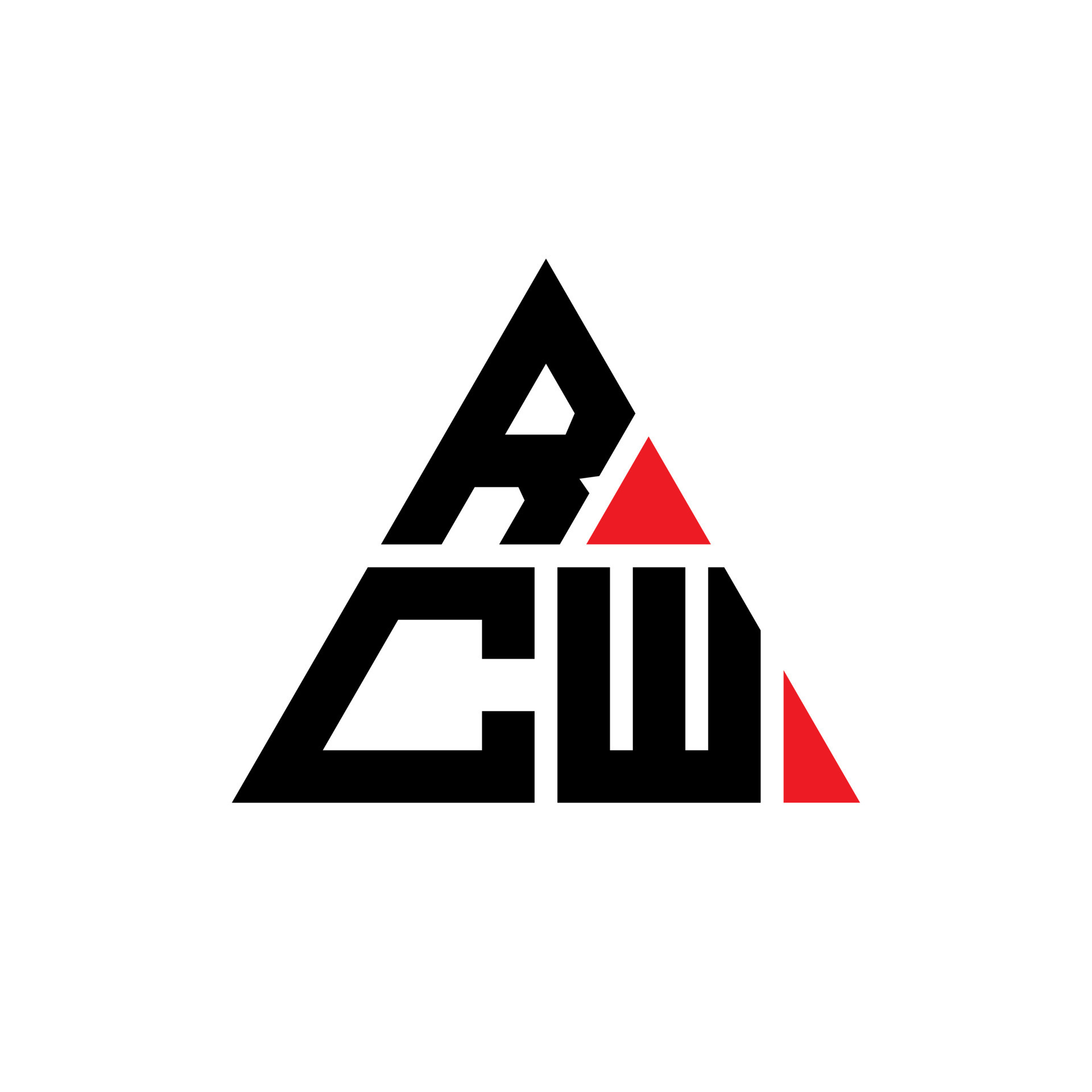 diseño de logotipo de letra de triángulo rcw con forma de triángulo. monograma de diseño de ...