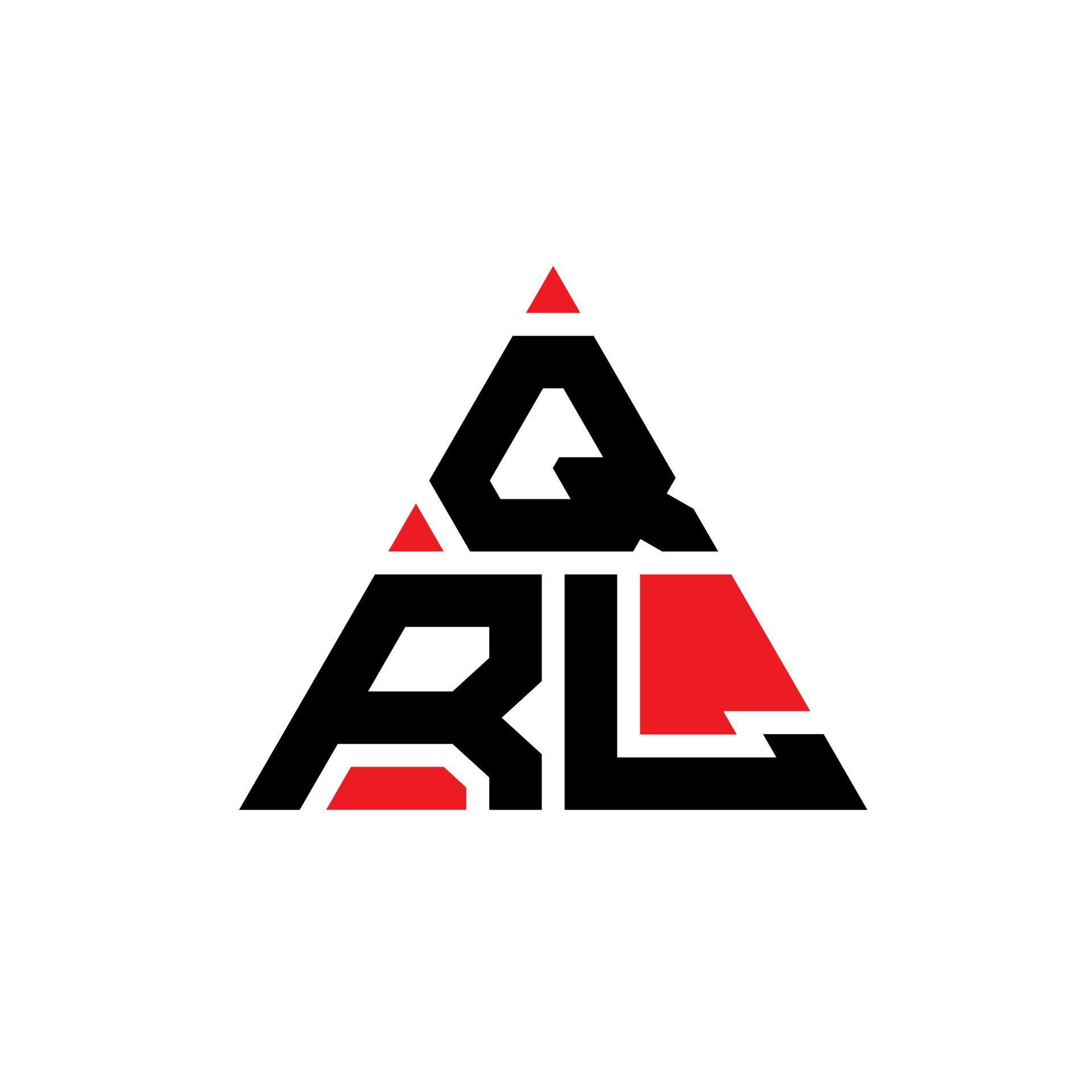QRL triangle letter logo design with triangle shape. QRL triangle logo ...